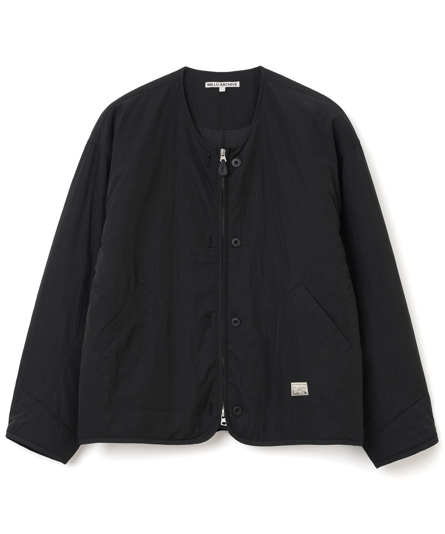 MUSINSA | MILLO ARCHIVE Button Liner Quilted Jacket [Black]