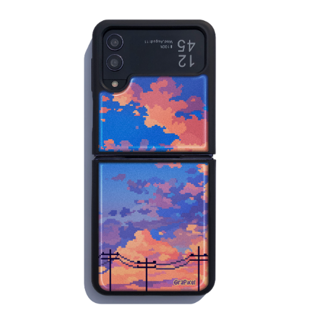 MUSINSA | GRAPIXEL Pastel Sunset Glossy Epoxy Bumper Z Flip Phone Case