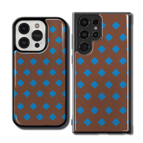 MUSINSA | GRAPIXEL Dot Pattern_Brown Glossy Epoxy Bumper Phone Case