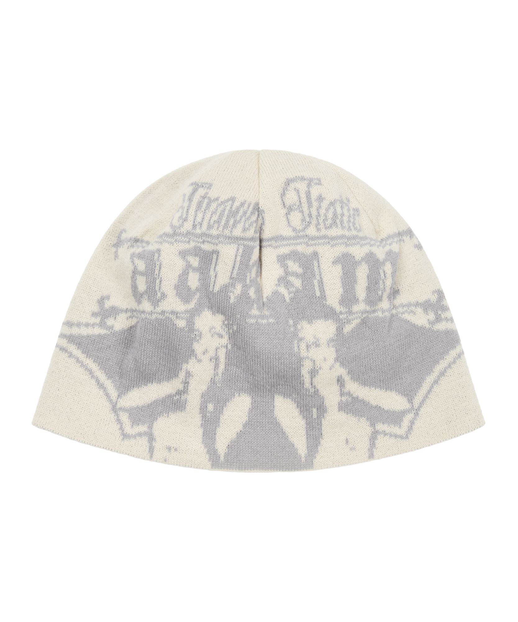 MUSINSA公式 | AAKAM Vintage Graphic Jacquard Beanie (White)