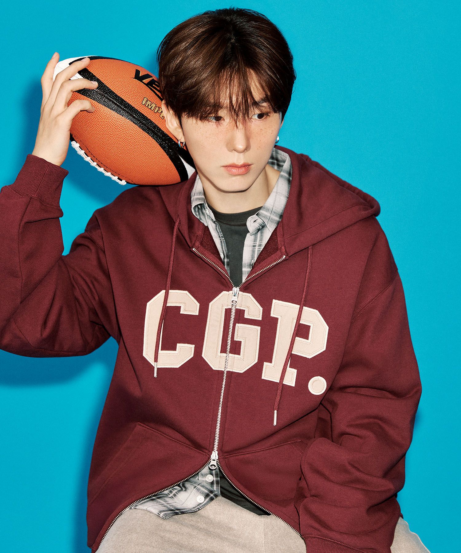 MUSINSA | Codegraphy CGP Arch Logo Hooded Zip-Up_Burgundy