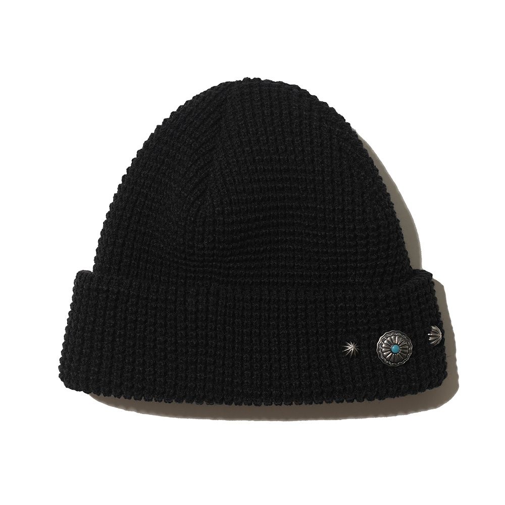 MUSINSA公式 | OGARP Side Concho Waffle Beanie Black