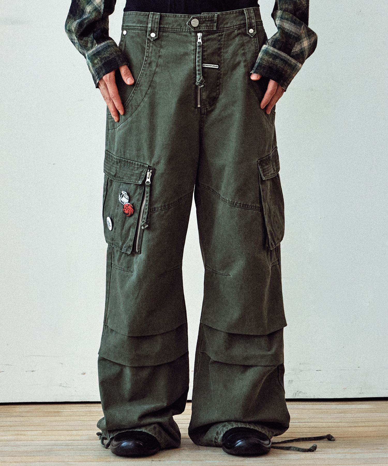 MUSINSA公式 | THEVINYLHOUSE WASHED MILITARY CARGO PANTS KHAKI