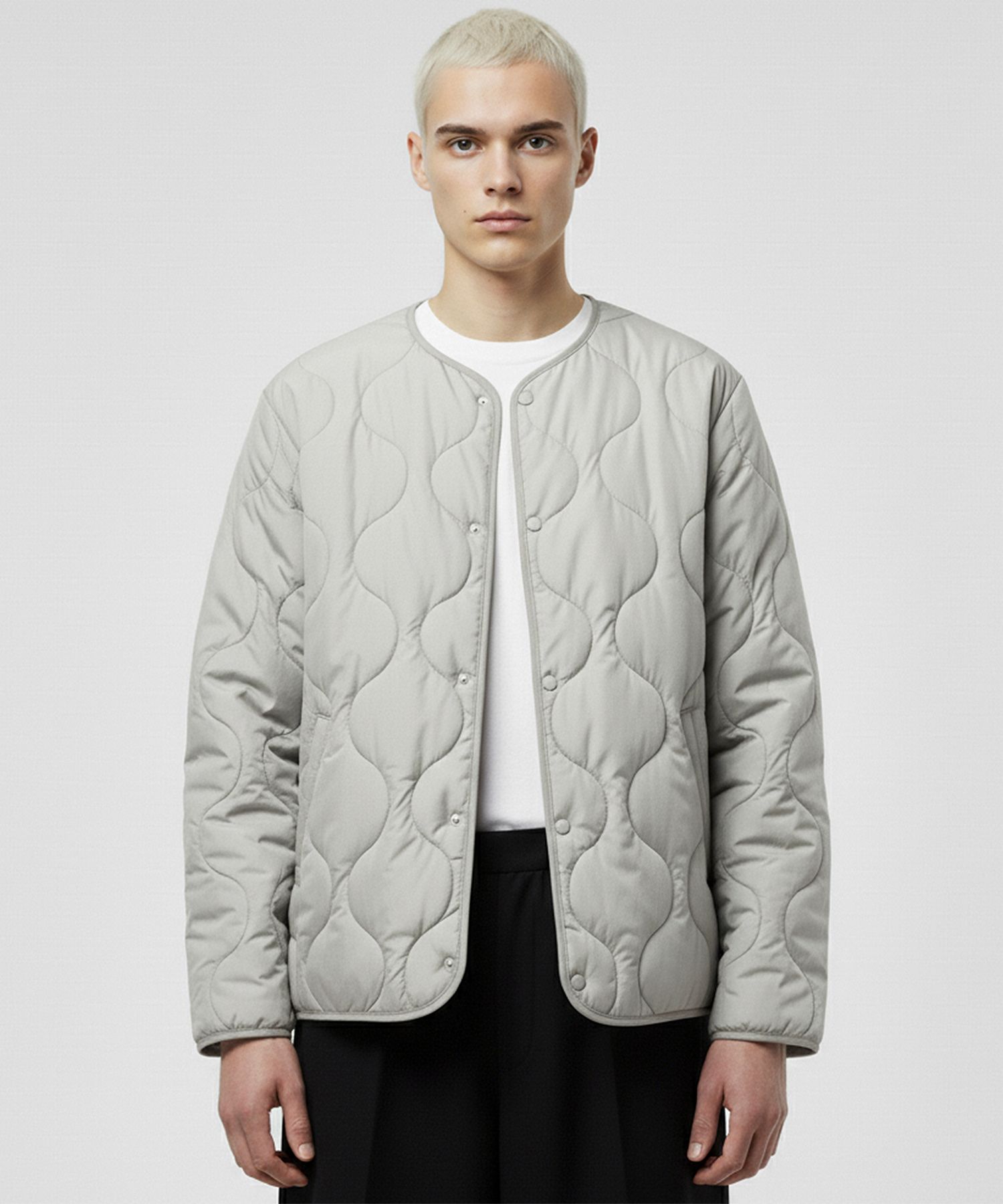 MUSINSA | HELLOJOON Jar Quilted Light Lightweight Padding [Light Gray]