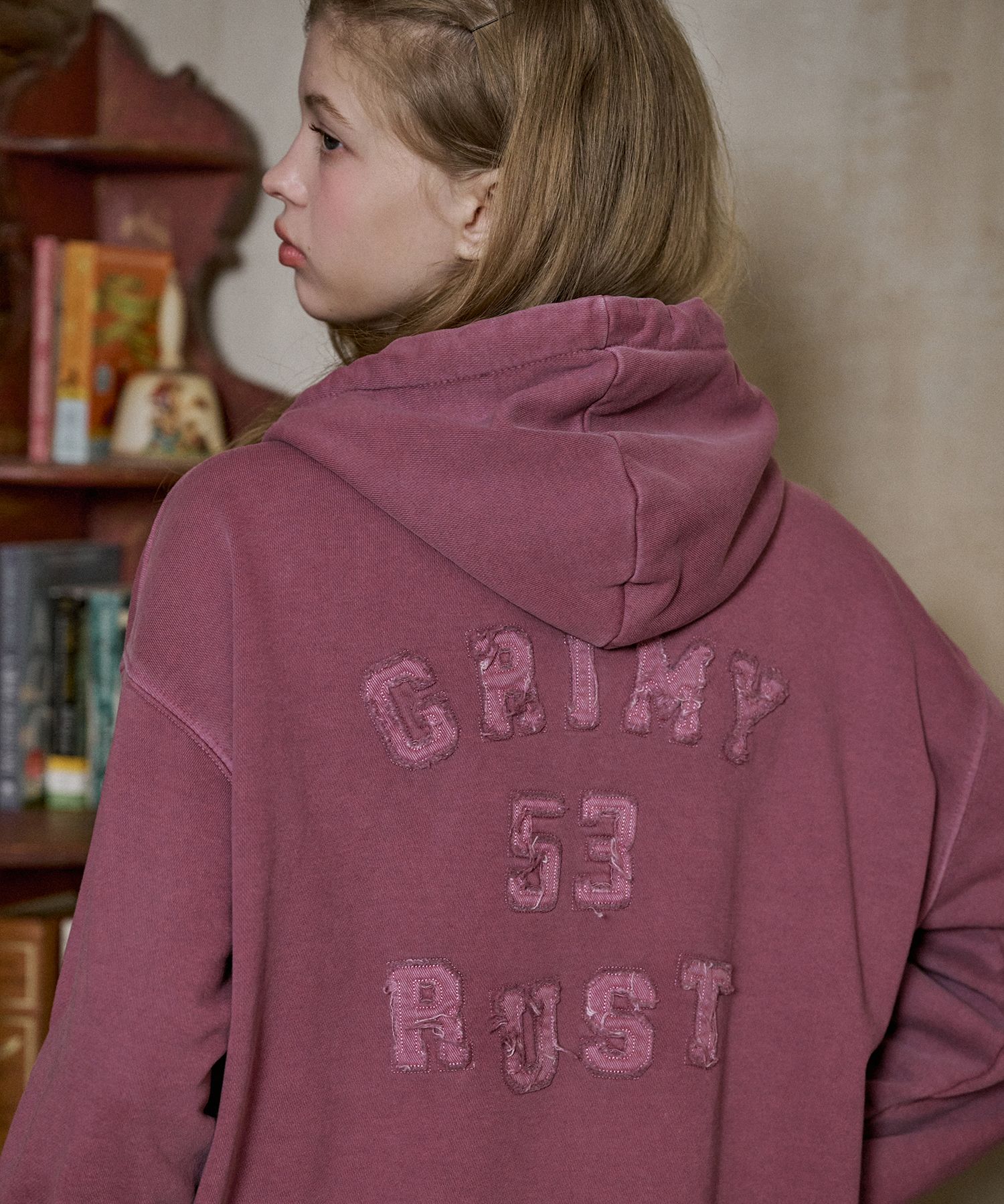 MUSINSA | CPGN STUDIO [2-WAY] Rust Patch Pigment Hooded Zip-Up in Dusty ...