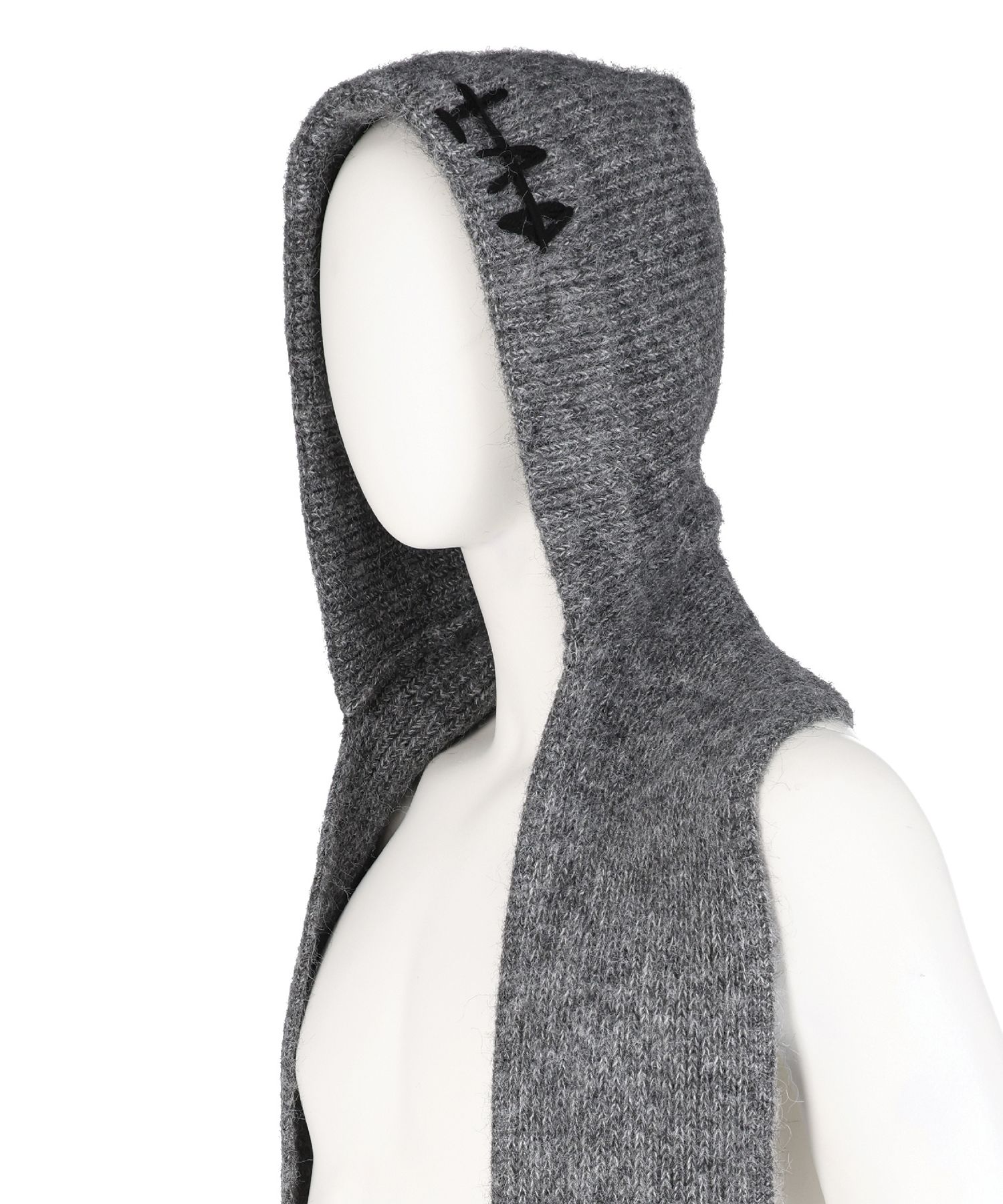 MUSINSA公式 | LAD EDITION LAD Wool Knit Hooded Muffler_Gray