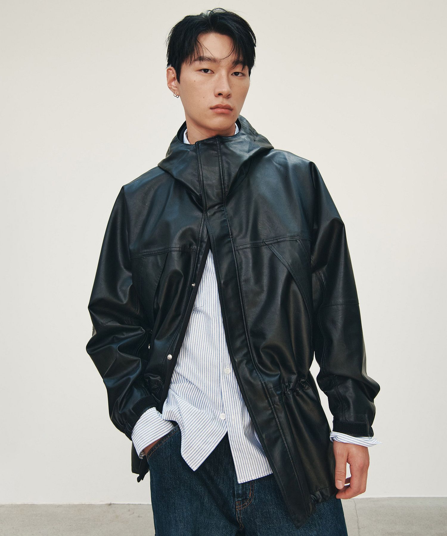 MUSINSA | STUDIO TOMBOY [MEN] Synthetic Leather Field Jumper_Black ...