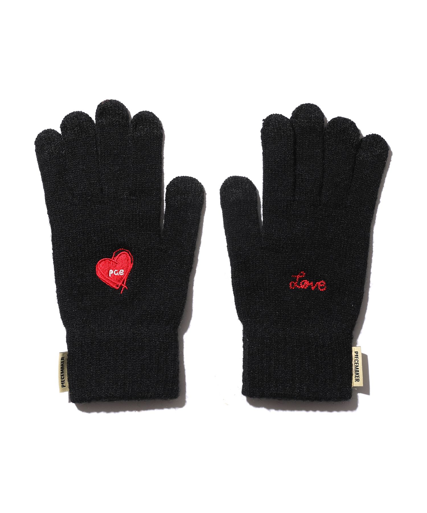 MUSINSA公式 | PIECEMAKER LOVE HEART SMART GLOVES (BLACK)
