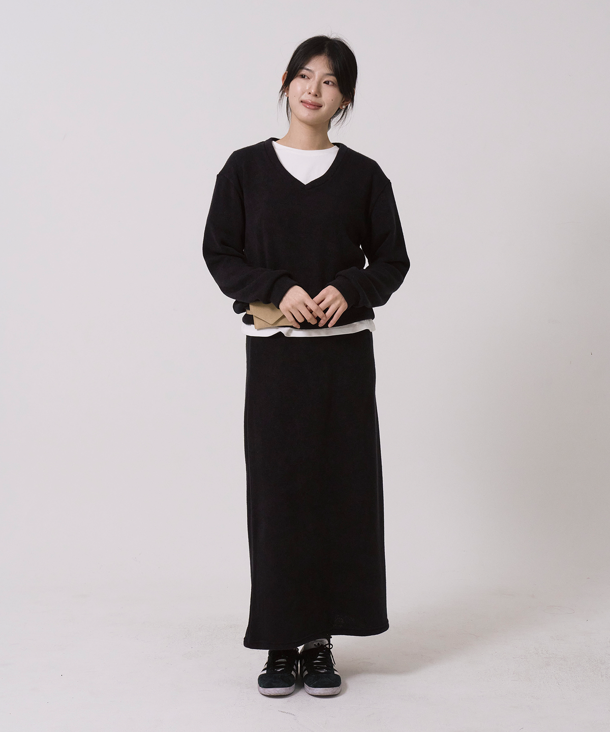 사유(SAYUU) 울 라운지 맥시 스커트 블랙 - 사이즈 & 후기 | 무신사