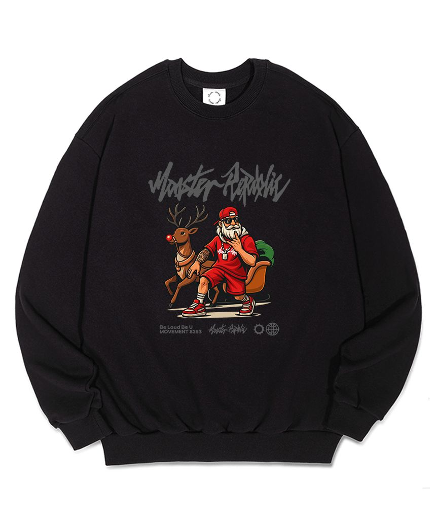 MUSINSA | MONSTER REPUBLIC Street Swag Santa Red Sweatshirt Black_8253