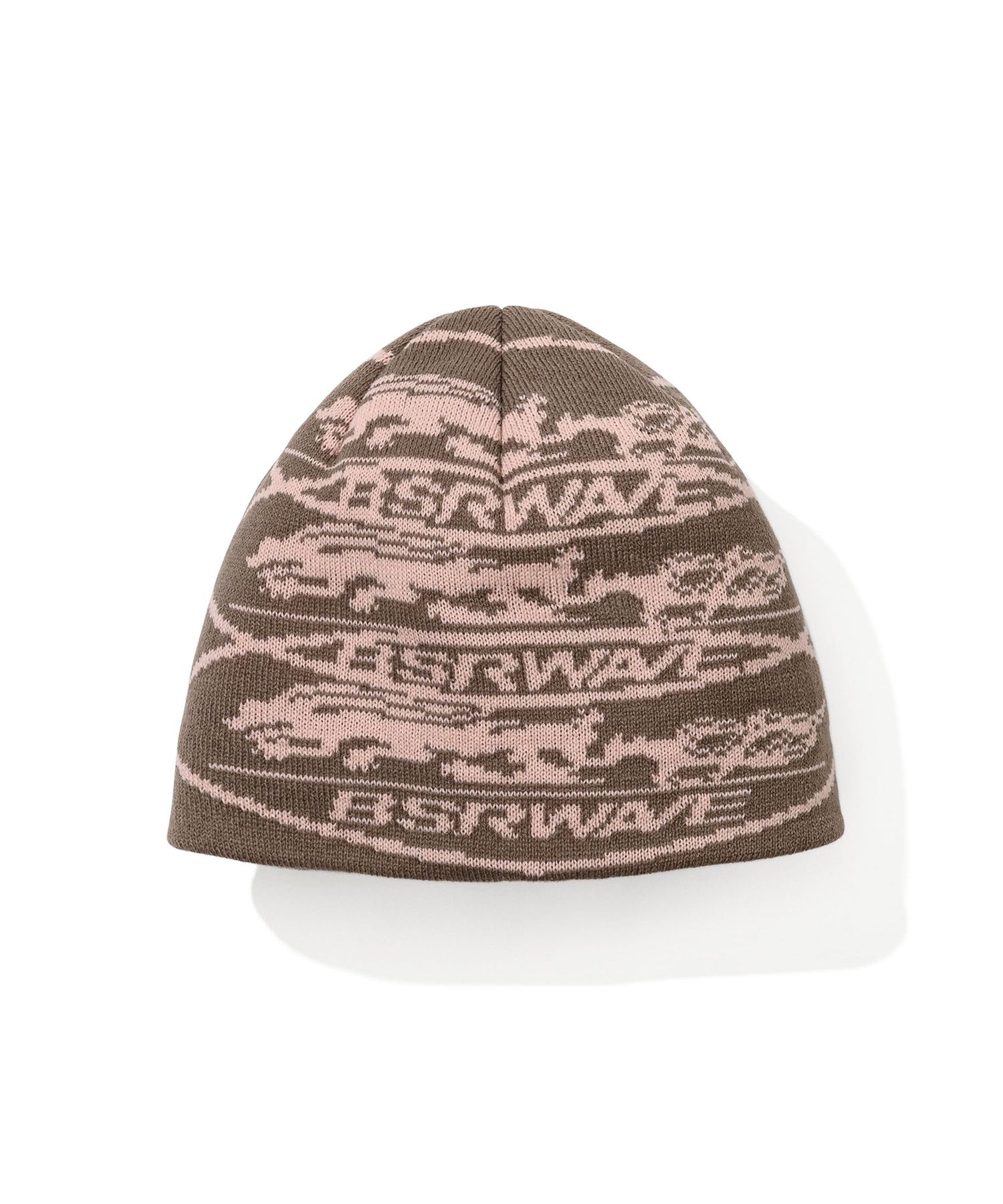MUSINSA | BSRABBIT Triple BSR Wave Logo Beanie Light Brown