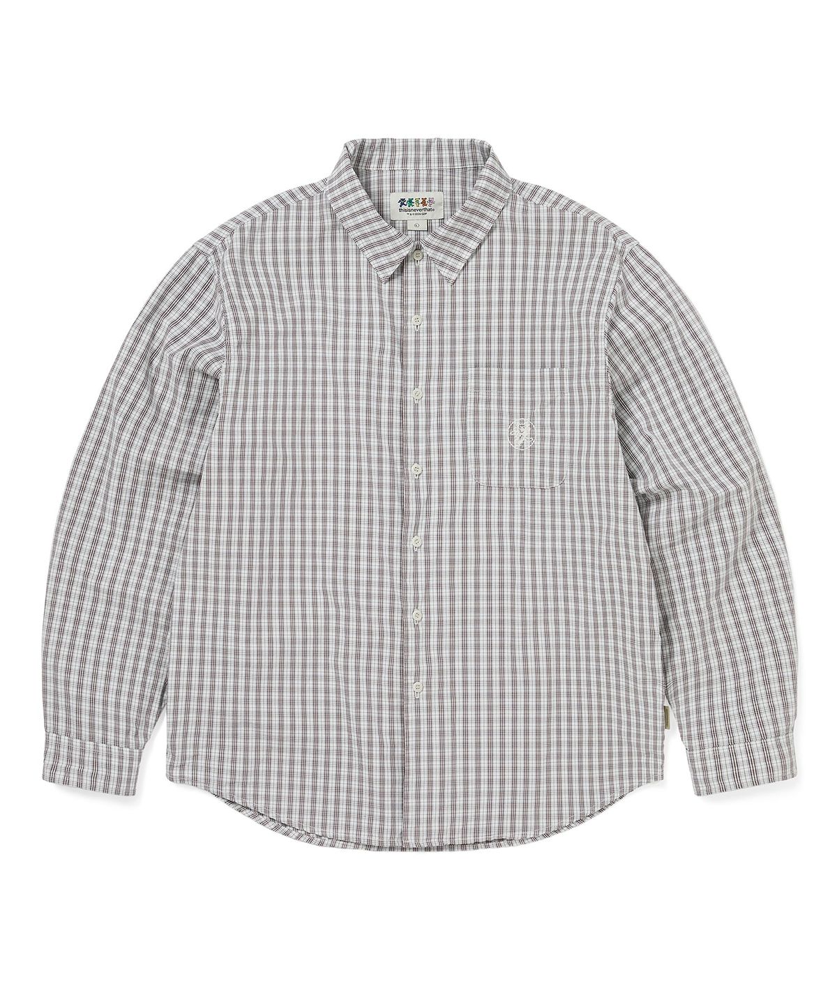 디스이즈네버댓(THISISNEVERTHAT) GD Lightning Bear Check Shirt Off White - 사이즈 ...