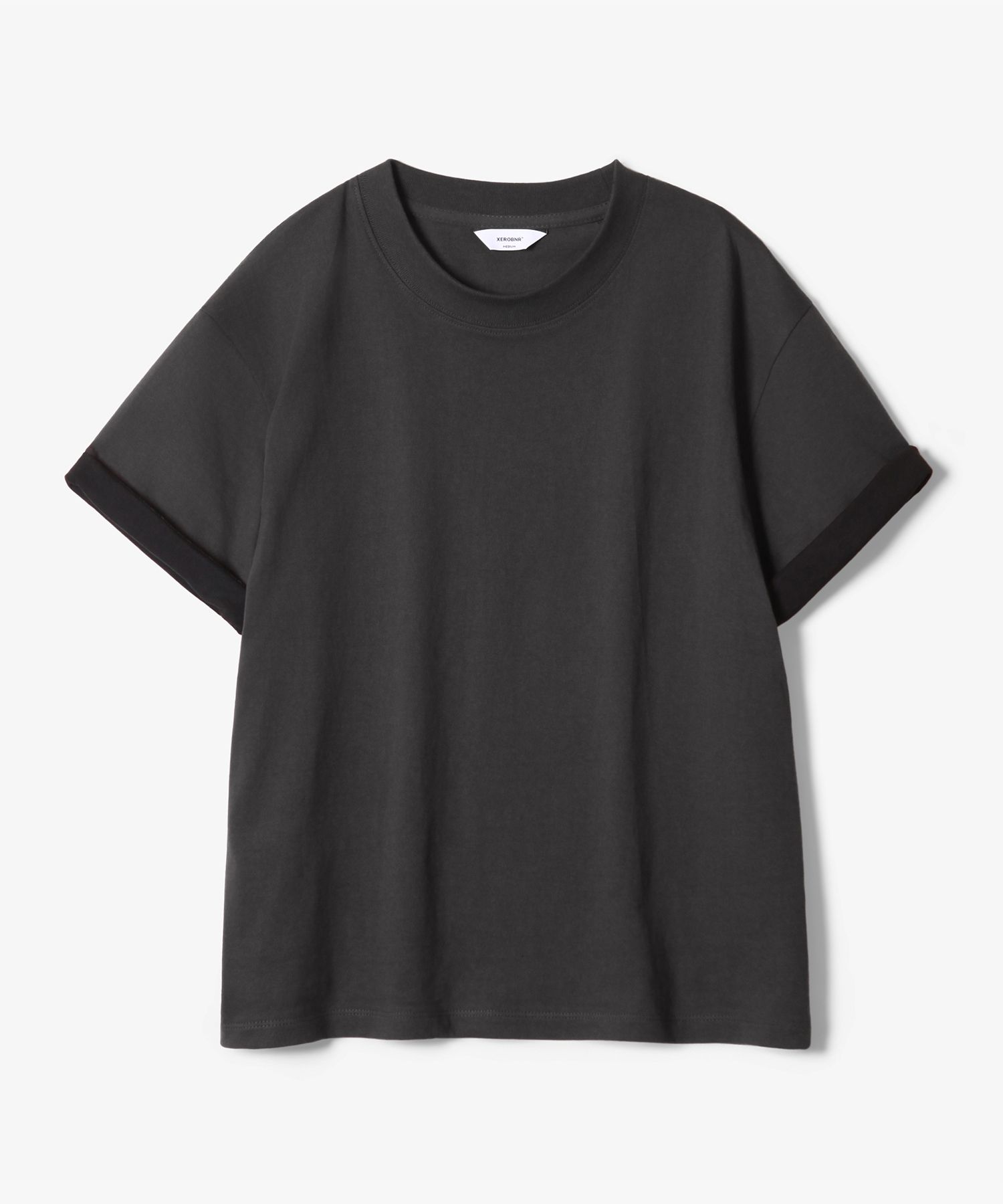 MUSINSA公式 | XERO コア配色半袖Tシャツ[チャコール]