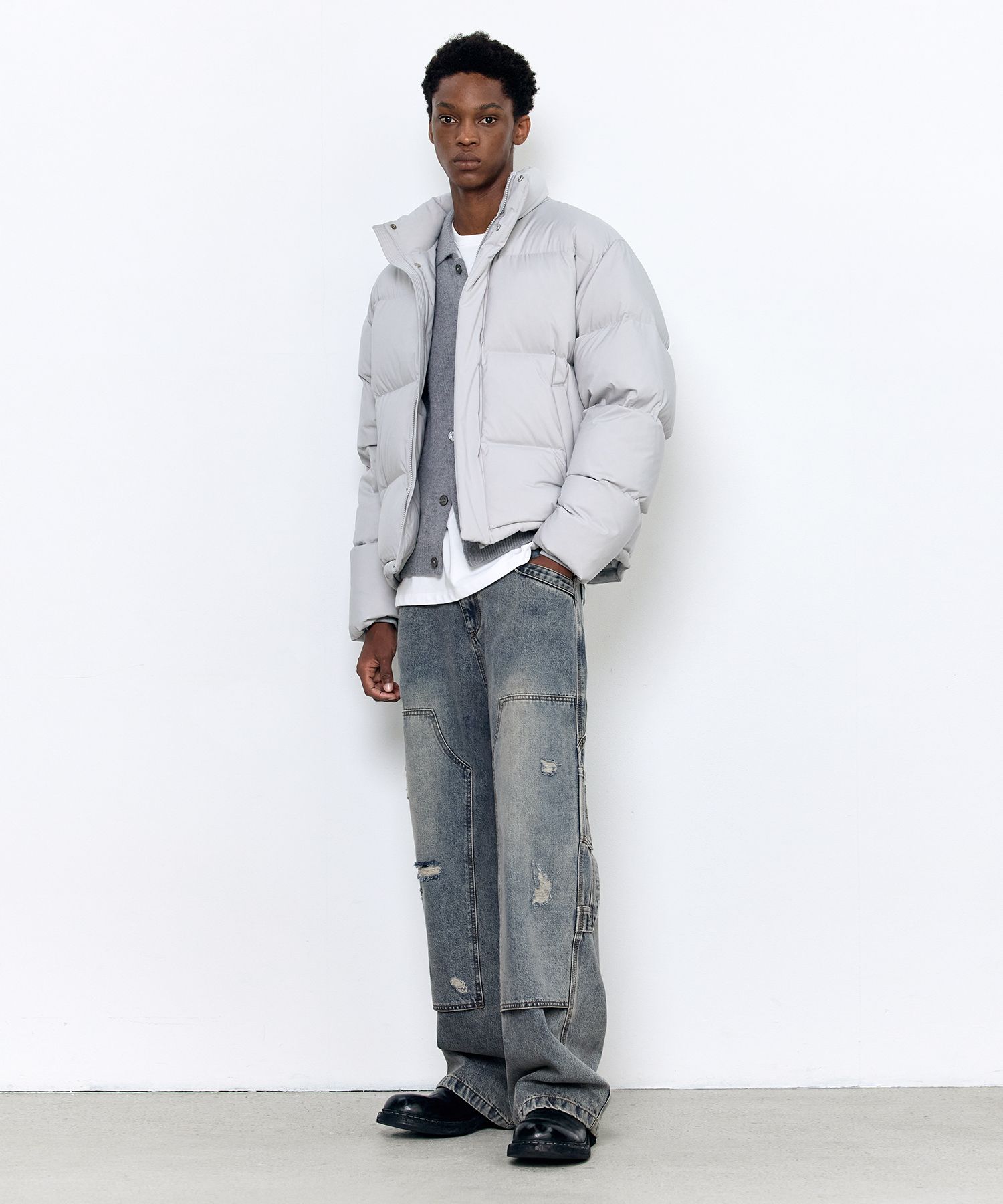 MUSINSA | INSILENCE Essential Down Jacket GREY