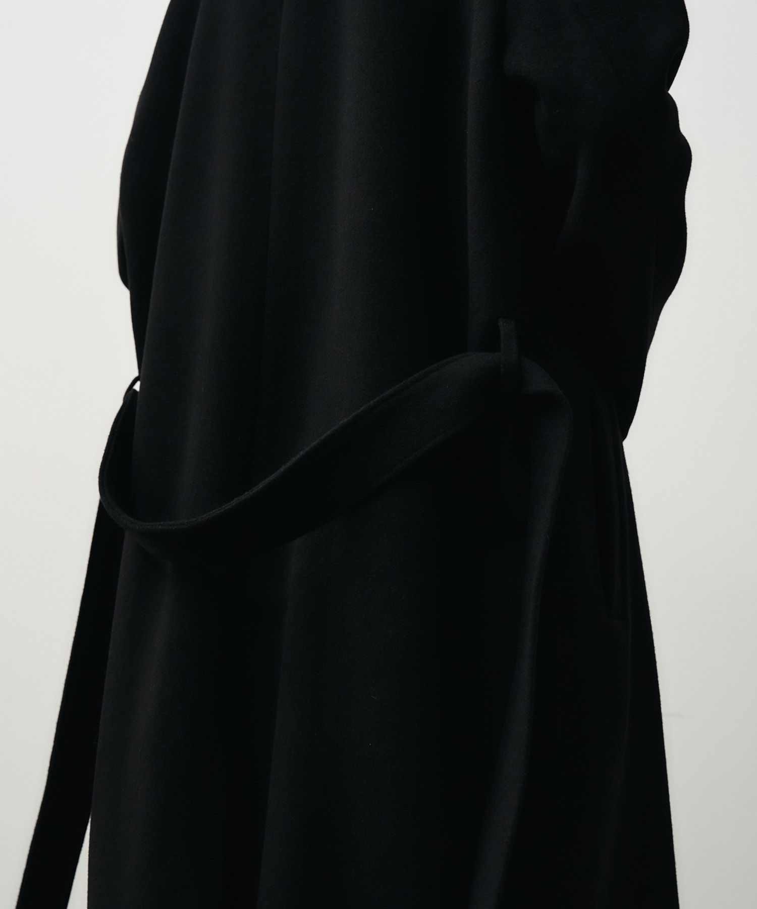 MUSINSA | DRAW FIT Premier Pure Cashmere Robe Double Coat [BLACK]