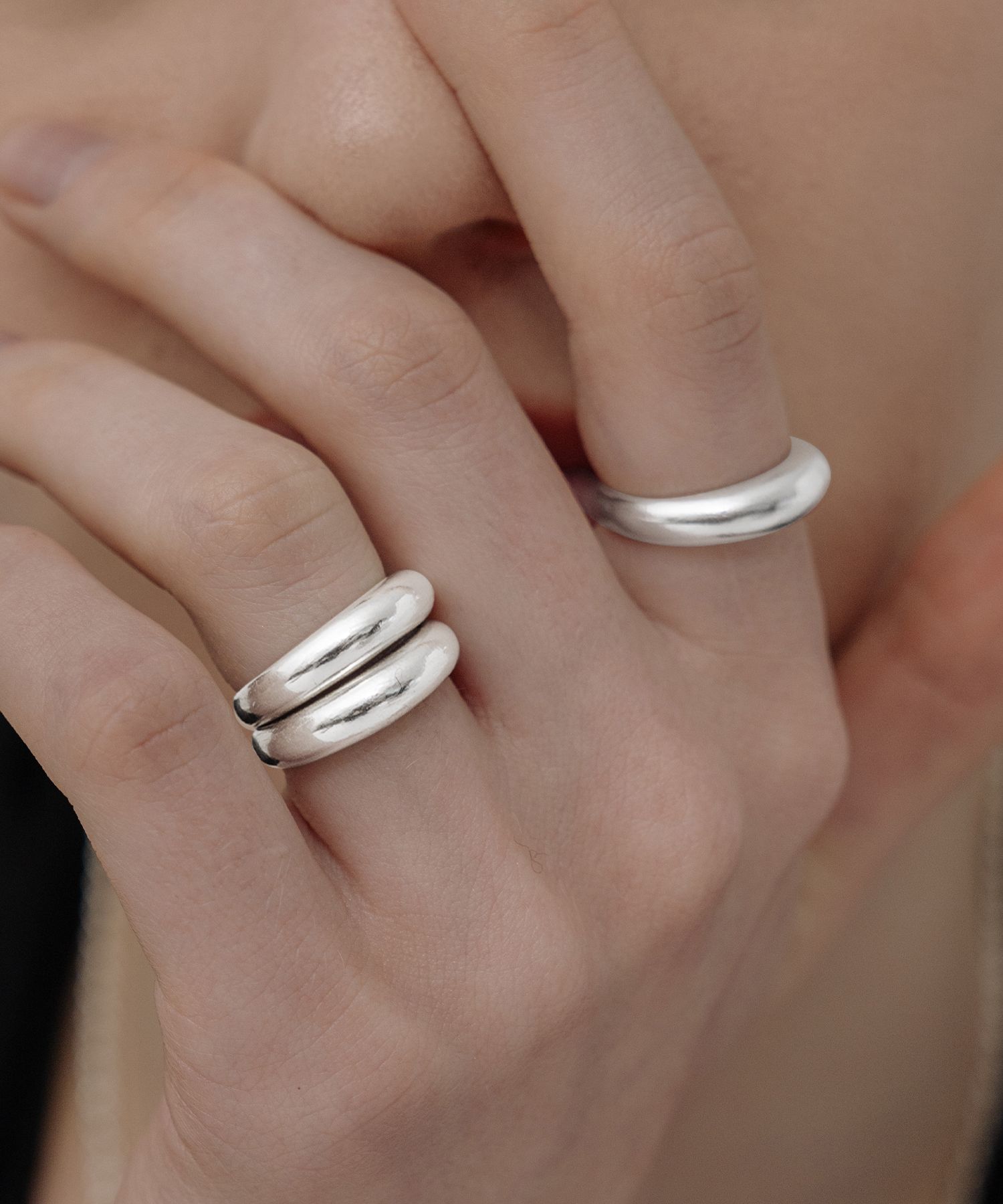 MUSINSA | TOU [Silver925] 96 Semi Matte Bulging Silver Ring