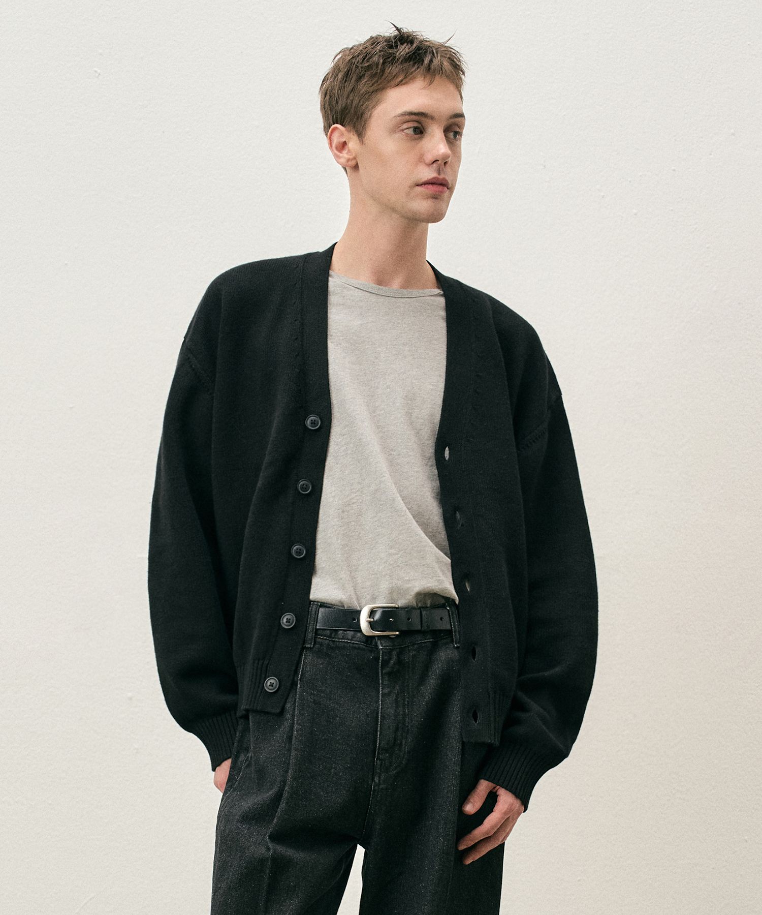 MUSINSA | COSTUME O'CLOCK SOFT BASIC CARDIGAN OATMEAL