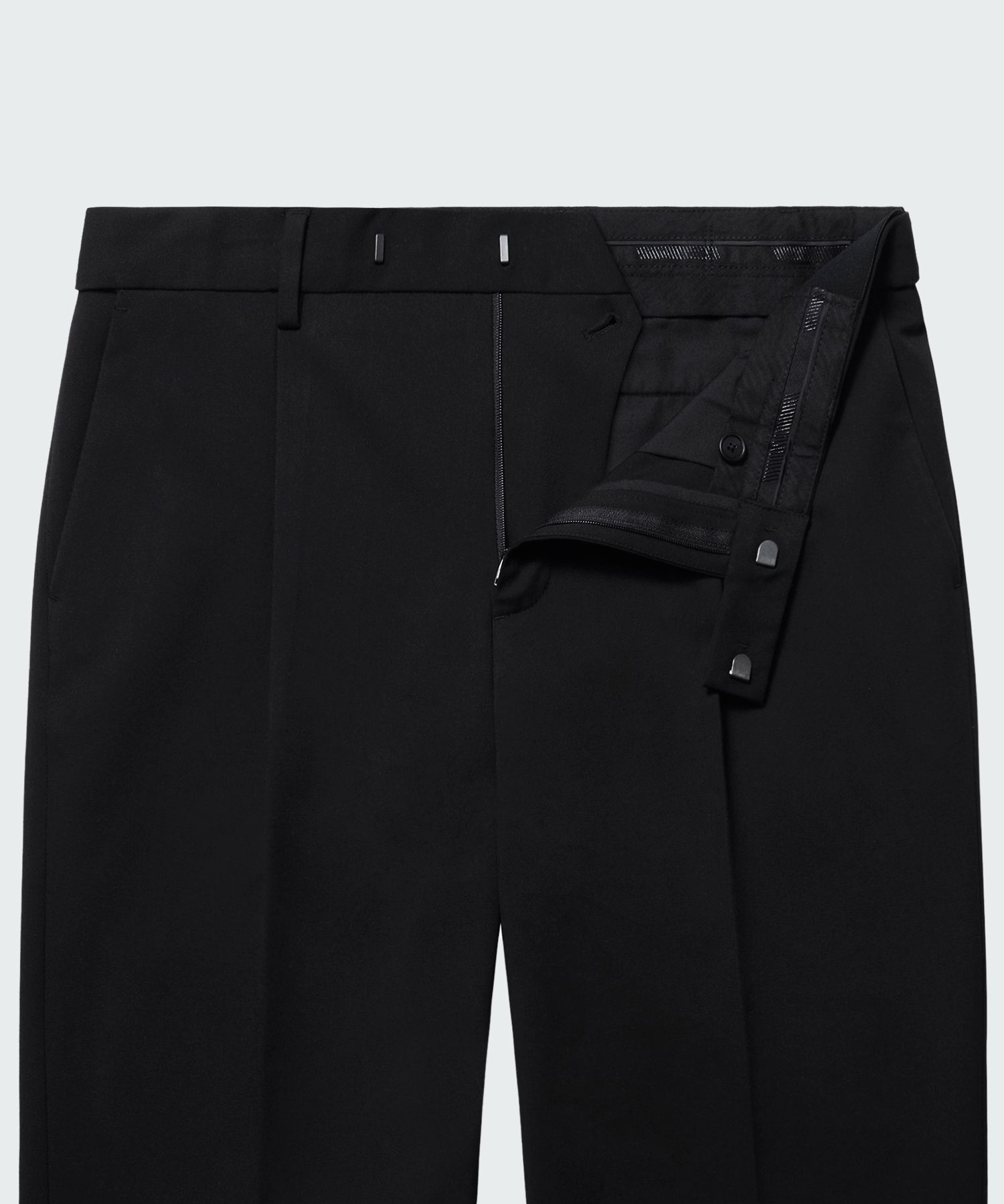 MUSINSA公式 | MUSINSA STANDARD WIDE HIDDEN ELASTIC WAISTBAND SLACKS_BLACK