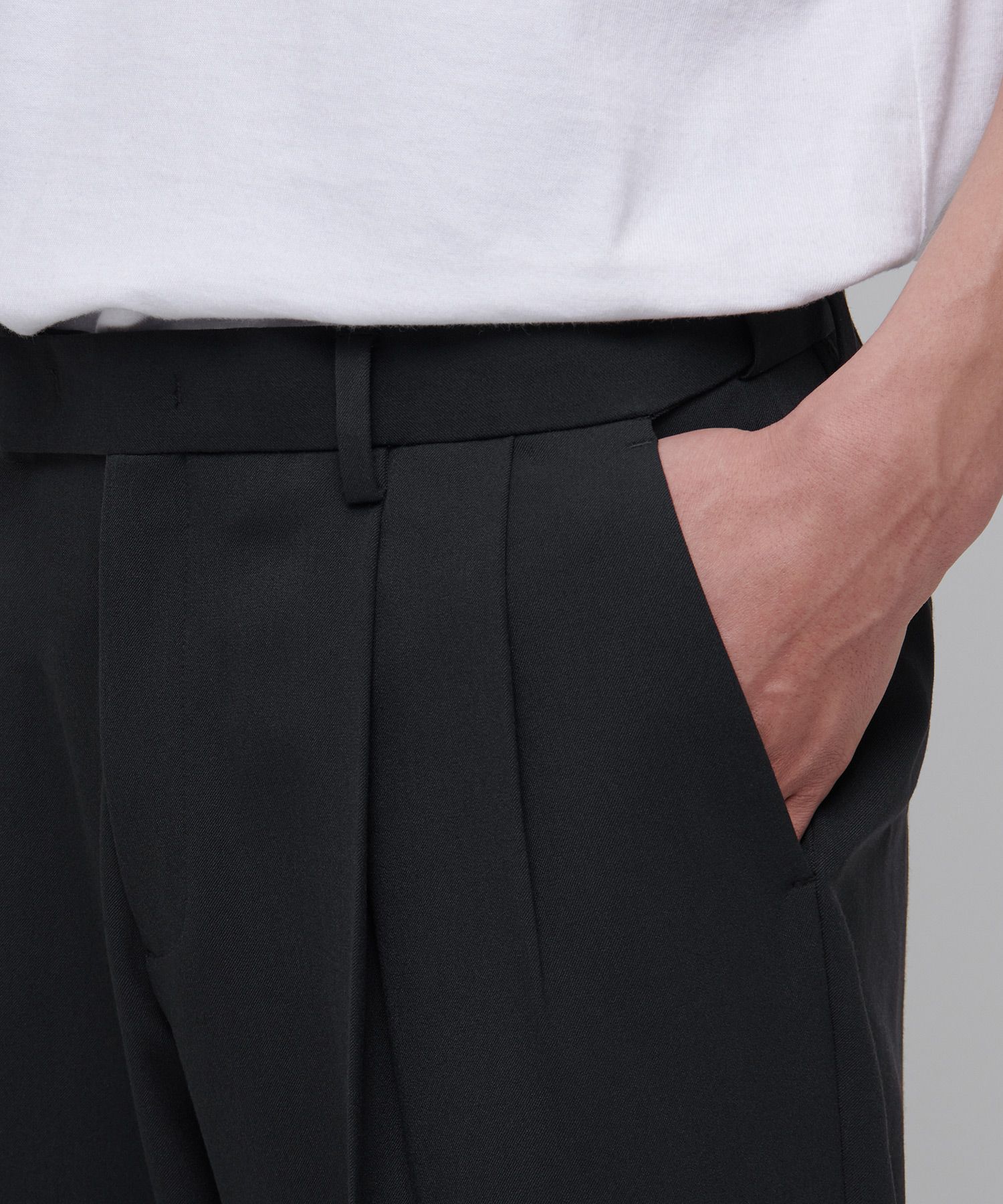 MUSINSA | MUSINSA STANDARD REAL WIDE HIDDEN ELASTIC WAISTBAND SLACKS ...
