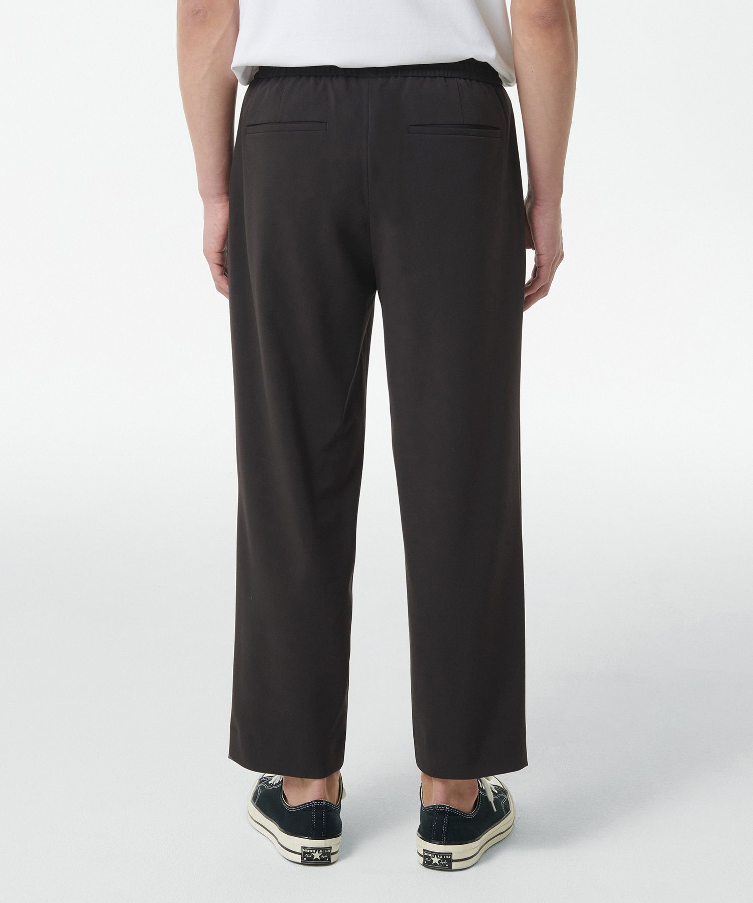 MUSINSA | MUSINSA STANDARD WIDE EASY ELASTIC WAIST CROPPED SLACKS [DARK ...