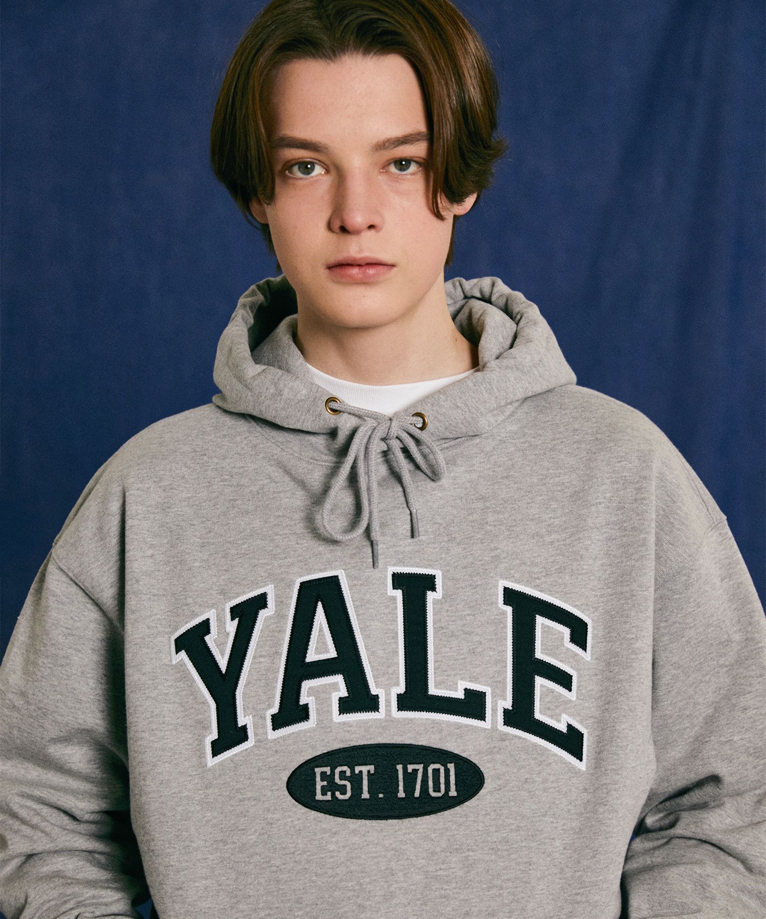 MUSINSA | YALE (23FW) 2 TONE ARCH HOODIE GRAY