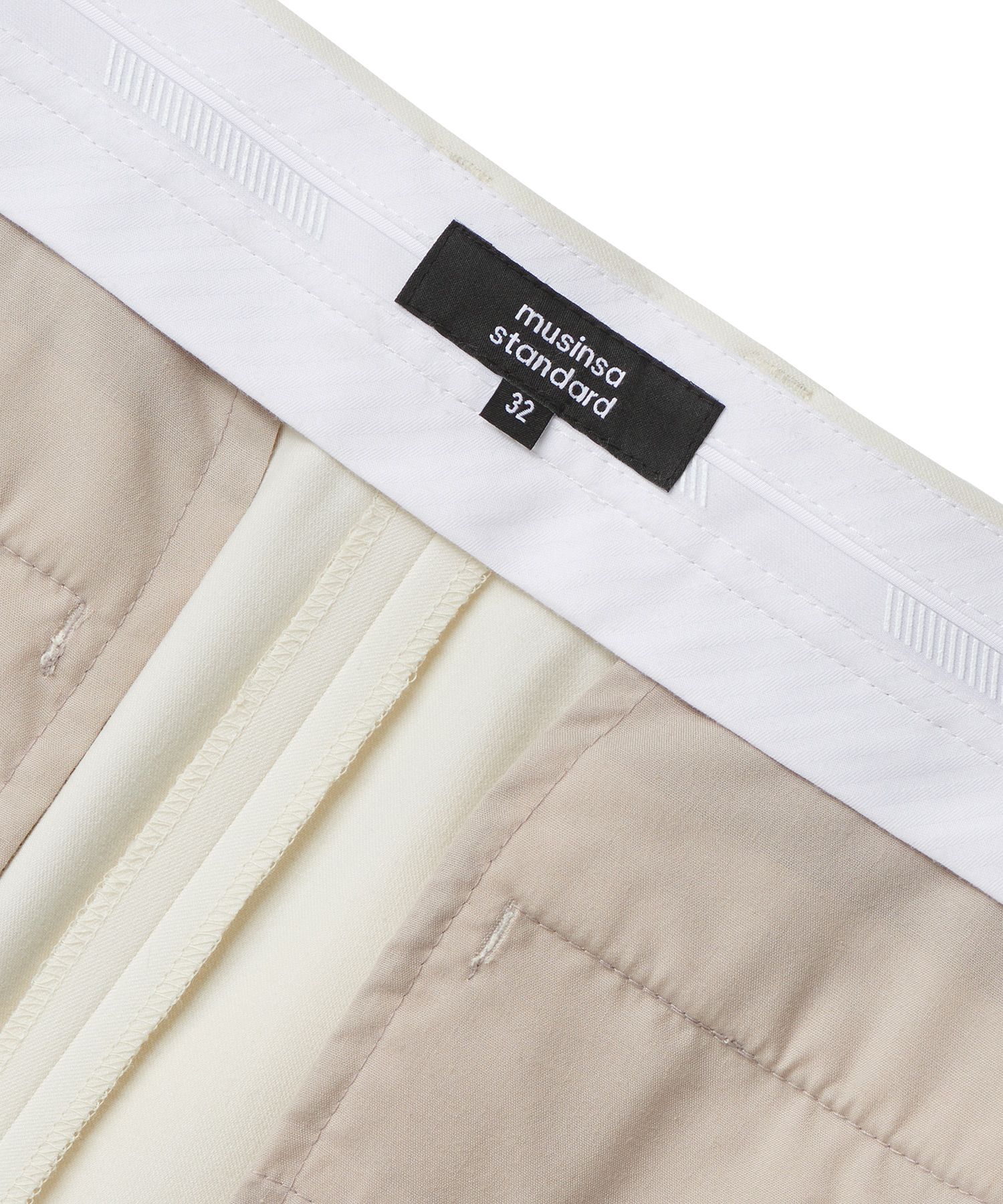 MUSINSA | MUSINSA STANDARD SUPER WIDE HIDDEN ELASTIC WAISTBAND SLACKS_CREAM