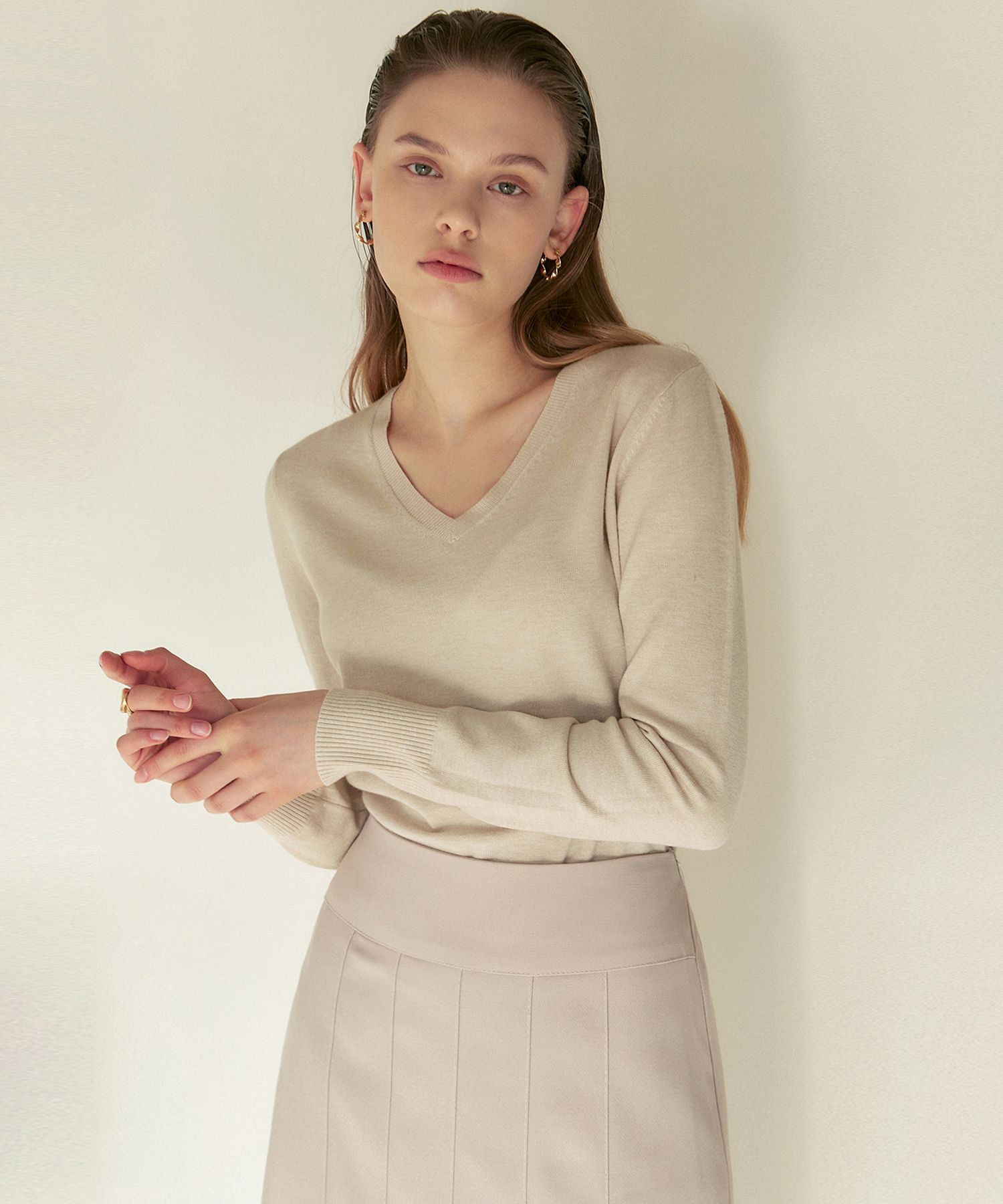 MUSINSA | NICK&NICOLE SOFT V NECK KNIT_7 COLOR