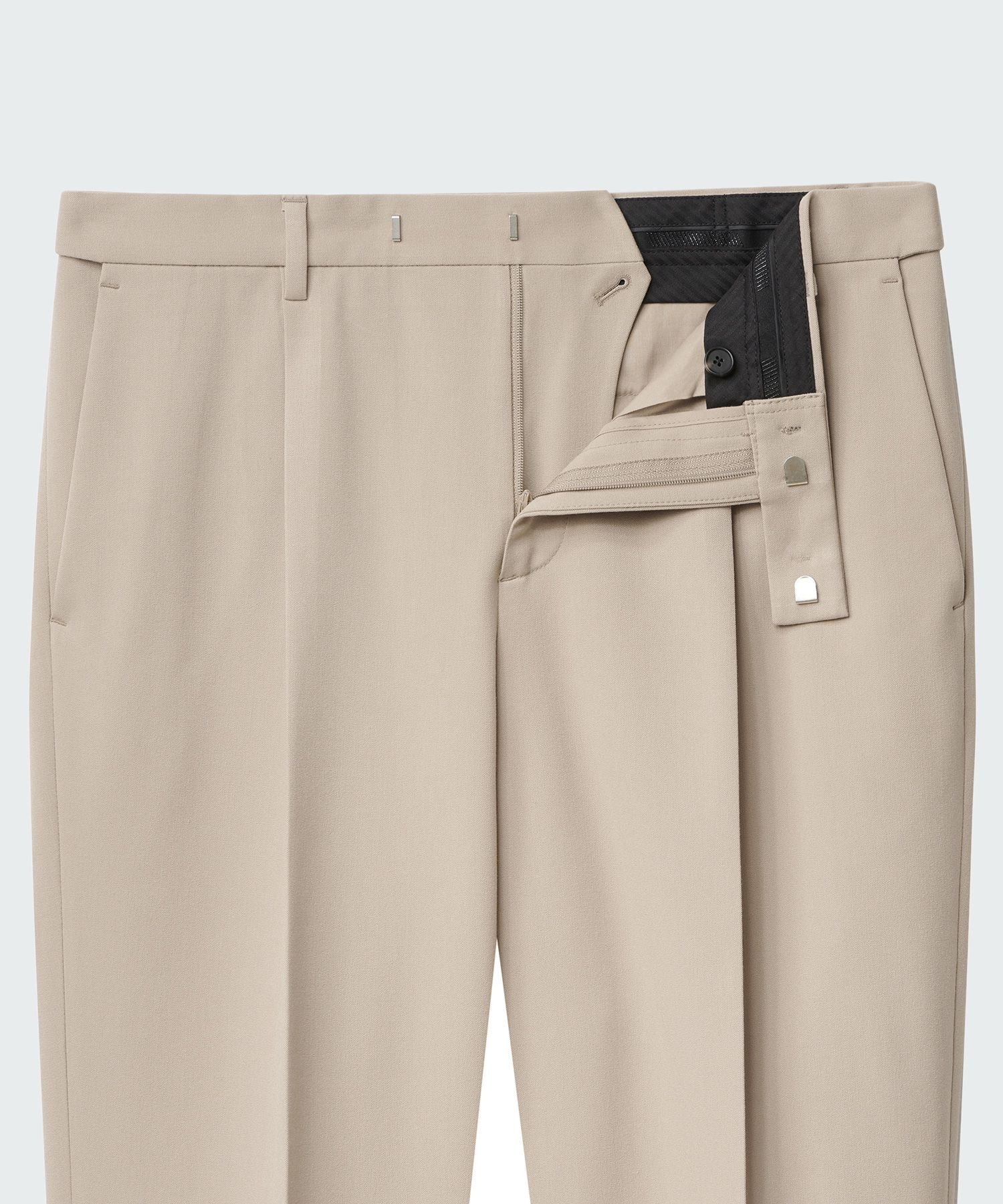 MUSINSA | MUSINSA STANDARD WIDE HIDDEN ELASTIC WAISTBAND SLACKS_BEIGE