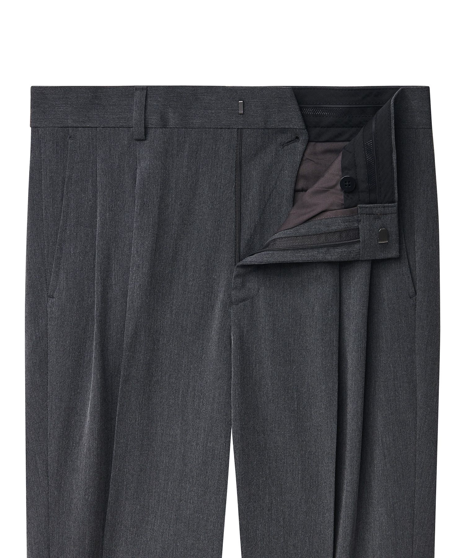 MUSINSA | MUSINSA STANDARD REAL WIDE BELTED SLACKS_MEDIUM GRAY