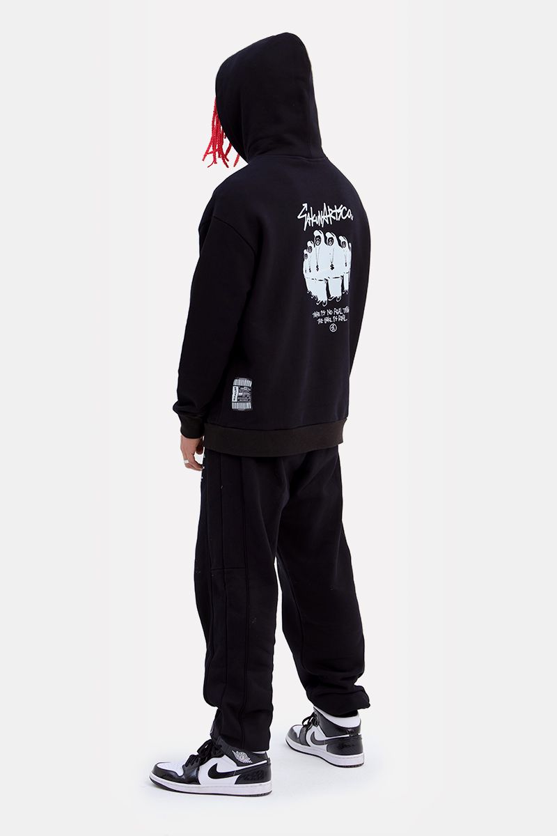 MUSINSA | SAKUN Hooded shirt for men and women (black) CREW HOODIE BLACK