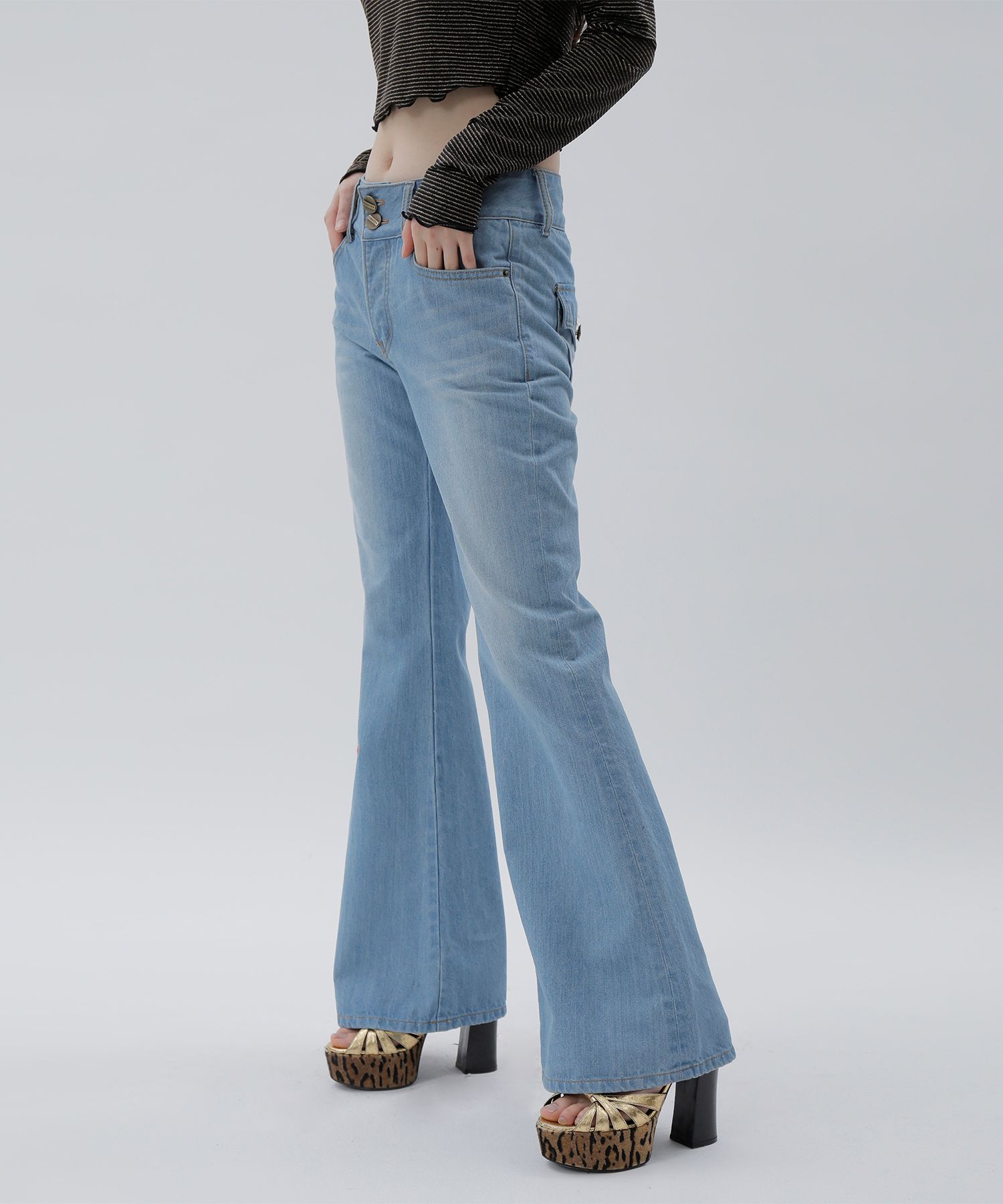 MUSINSA | CURETTY C BIG LOGO LOW-WAIST JEAN_BLUE