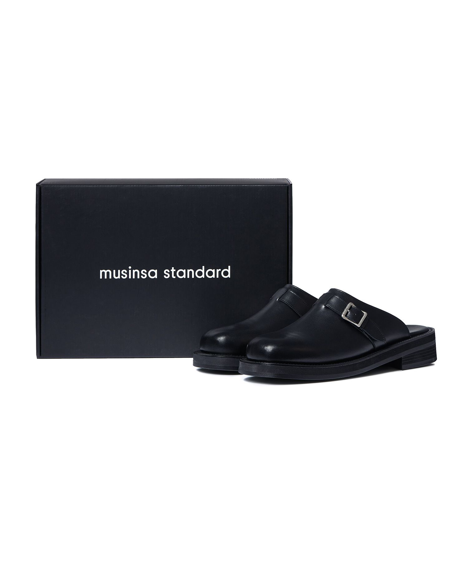 MUSINSA | MUSINSA STANDARD ROUND SQUARE MULE_BLACK