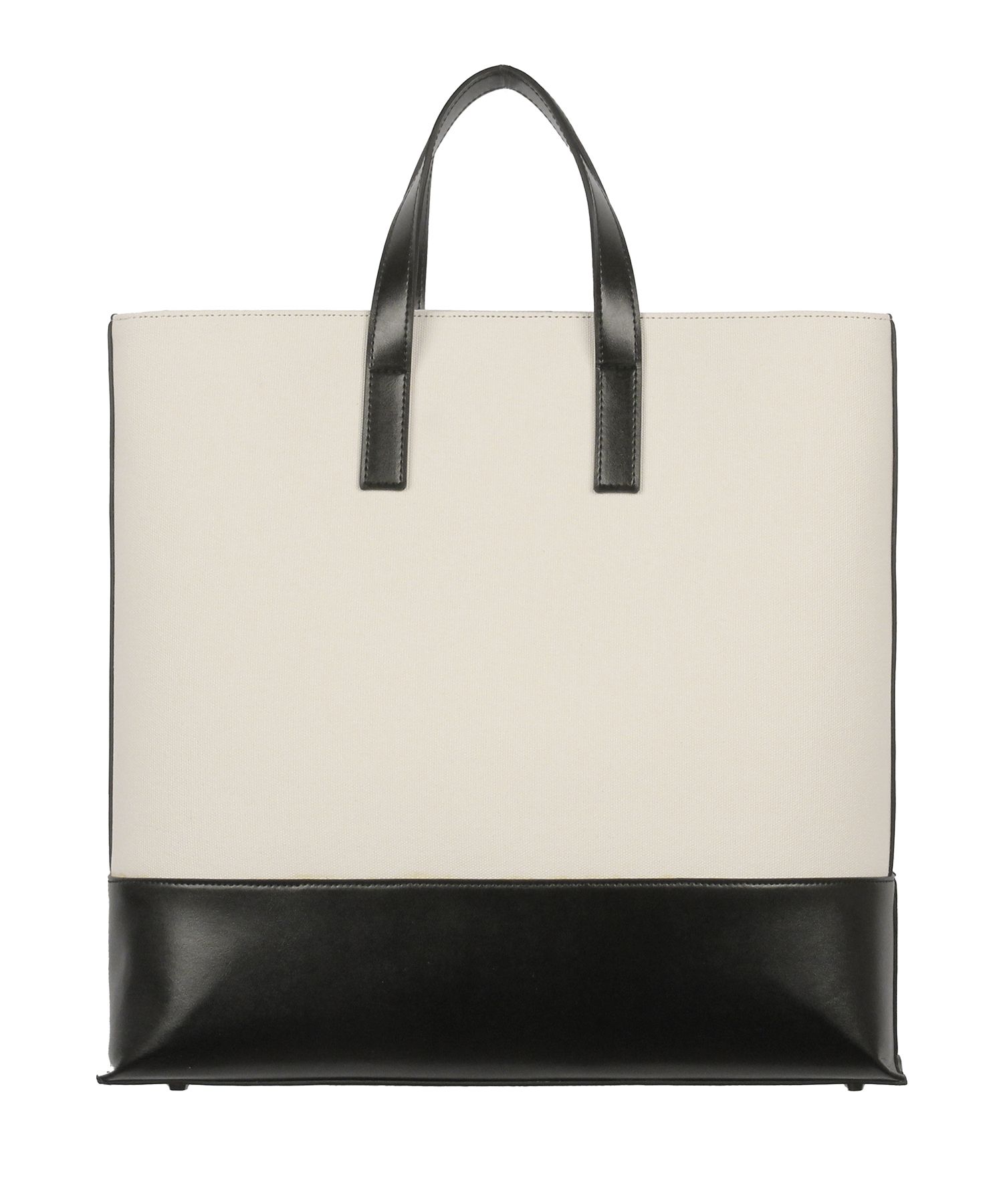MUSINSA | DOFFJASON Cowhide Canvas Chain Tote Bag IVORY