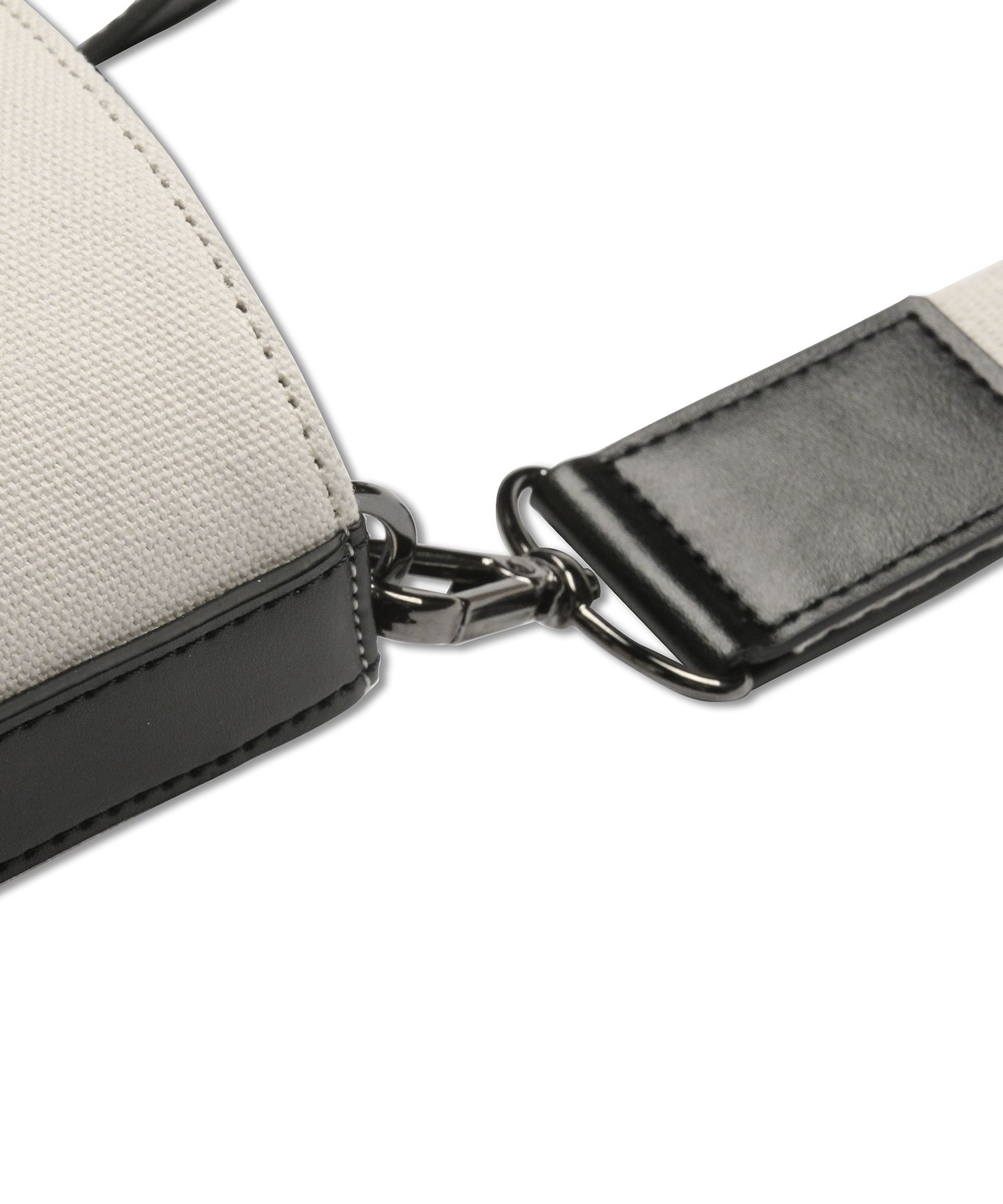 MUSINSA | DOFFJASON Cowhide Canvas Chain Tote Bag IVORY