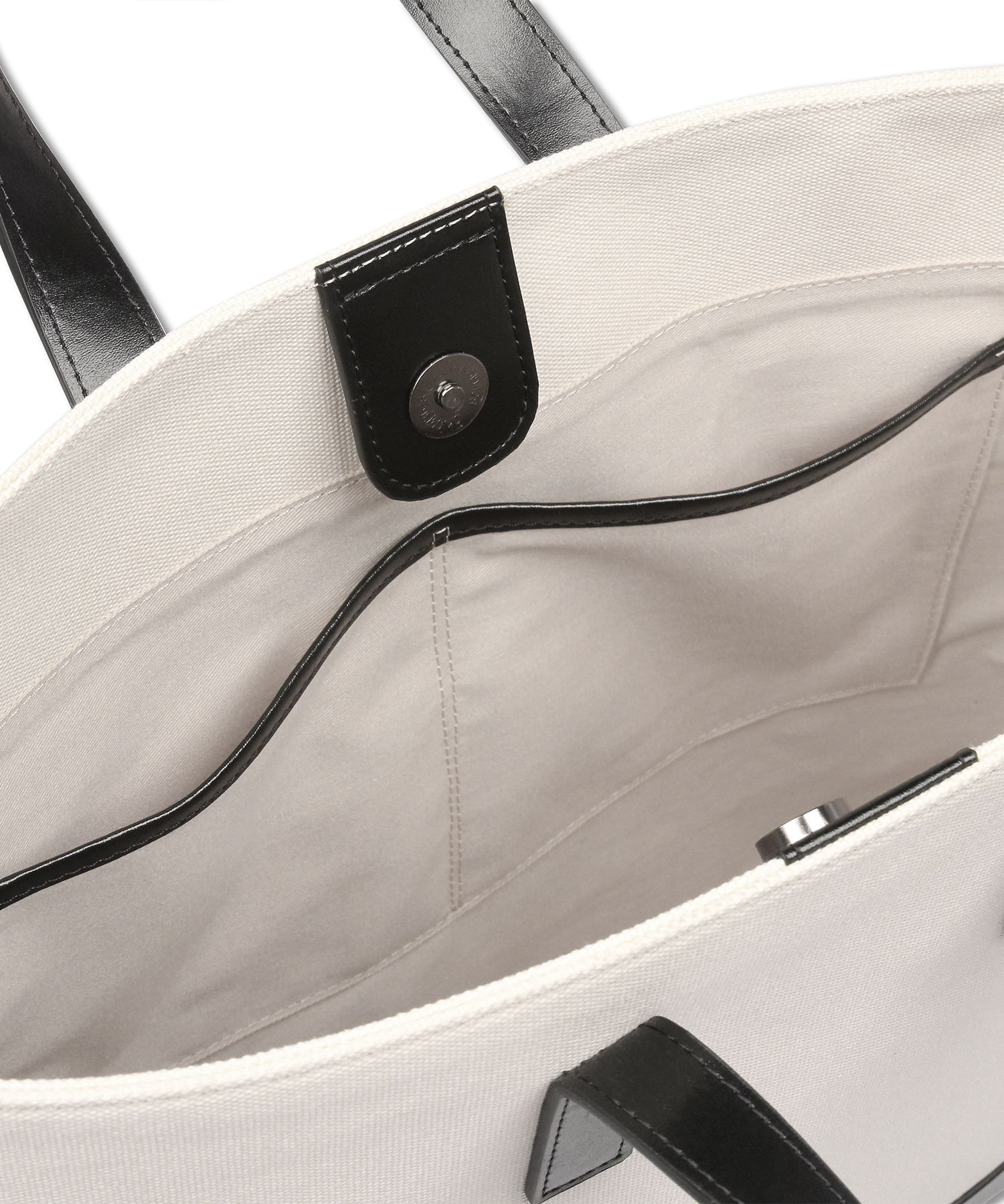 MUSINSA公式 | DOFFJASON Cowhide Canvas Chain Tote Bag IVORY