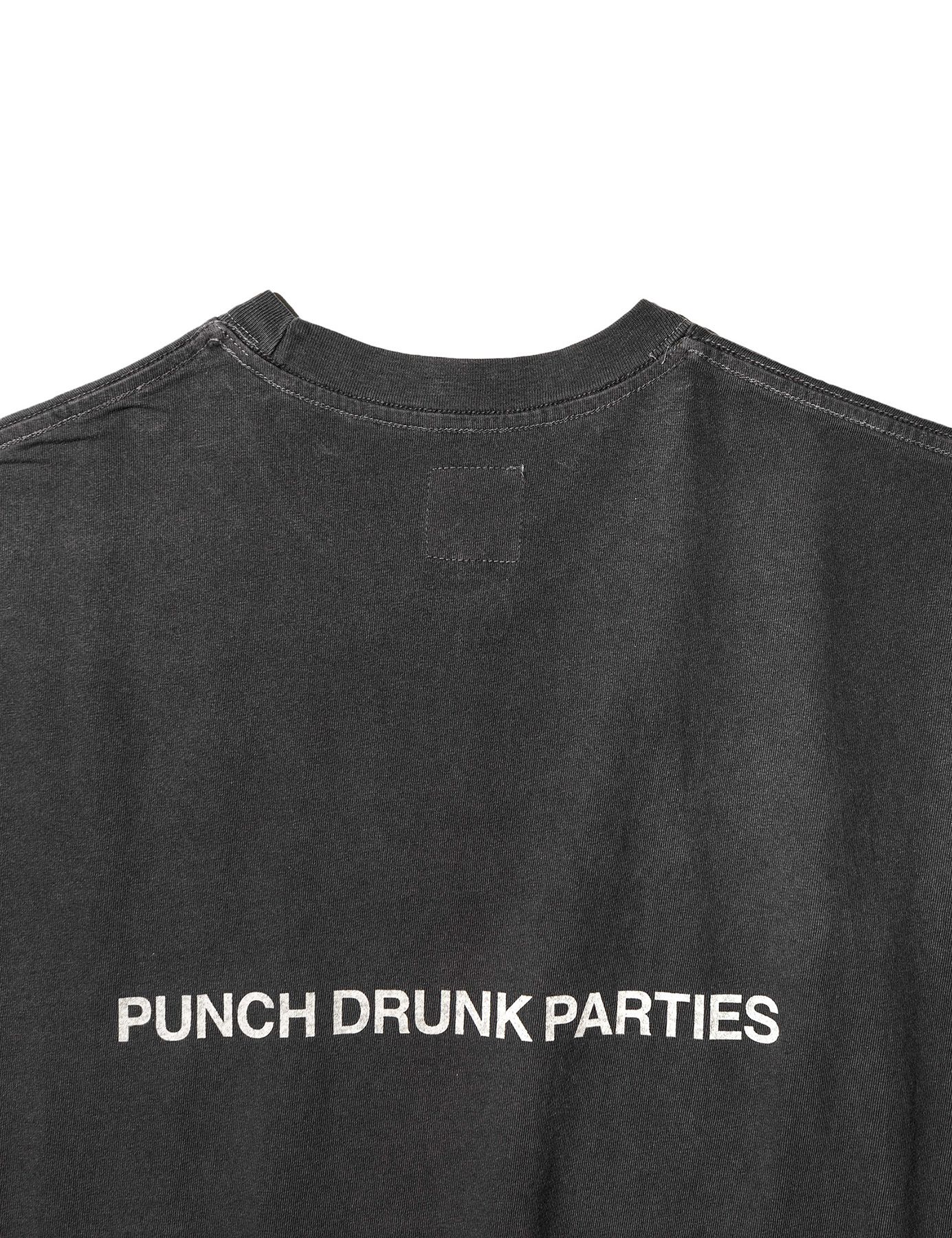 MUSINSA | PUNCH DRUNK PARTIES Circle Logo Garment Dyed Tee (CHARCOAL)