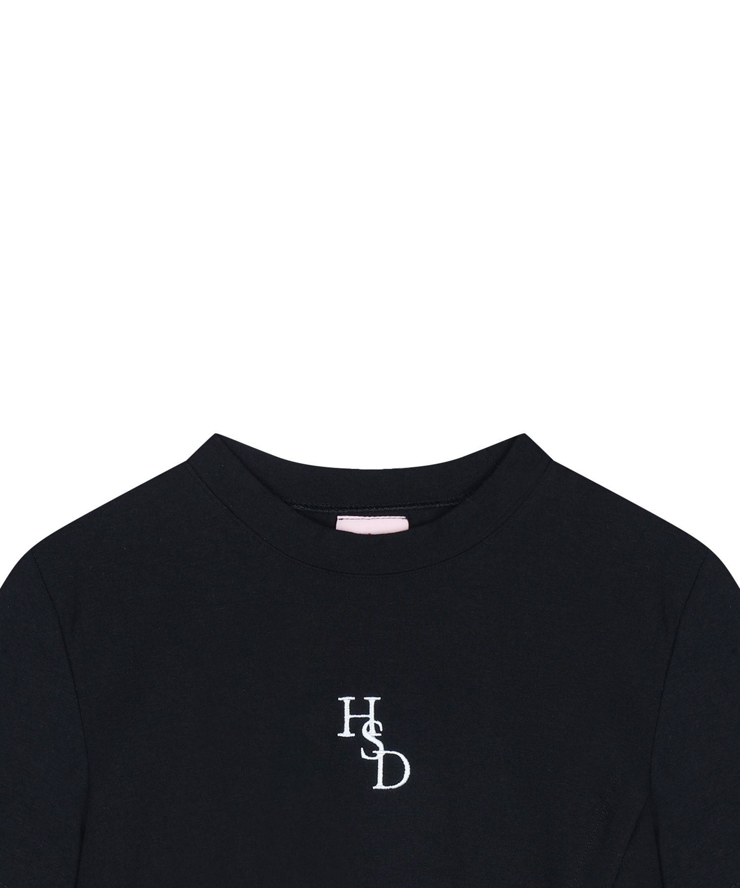 MUSINSA | HIGH SCHOOL DISCO HSD SYMBOL RIBBON POINT CROP TOP BLACK
