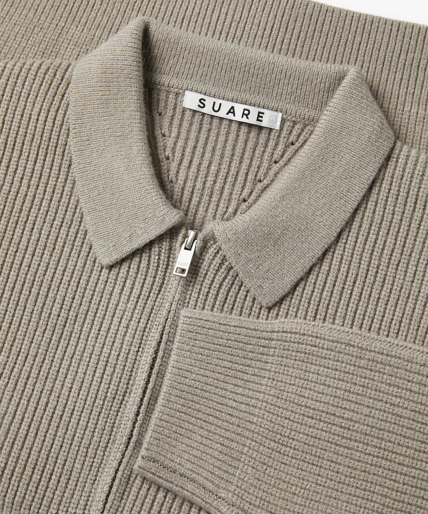 MUSINSA | SUARE Collared two-way zip-up Knit Sweater - 6 COLOR