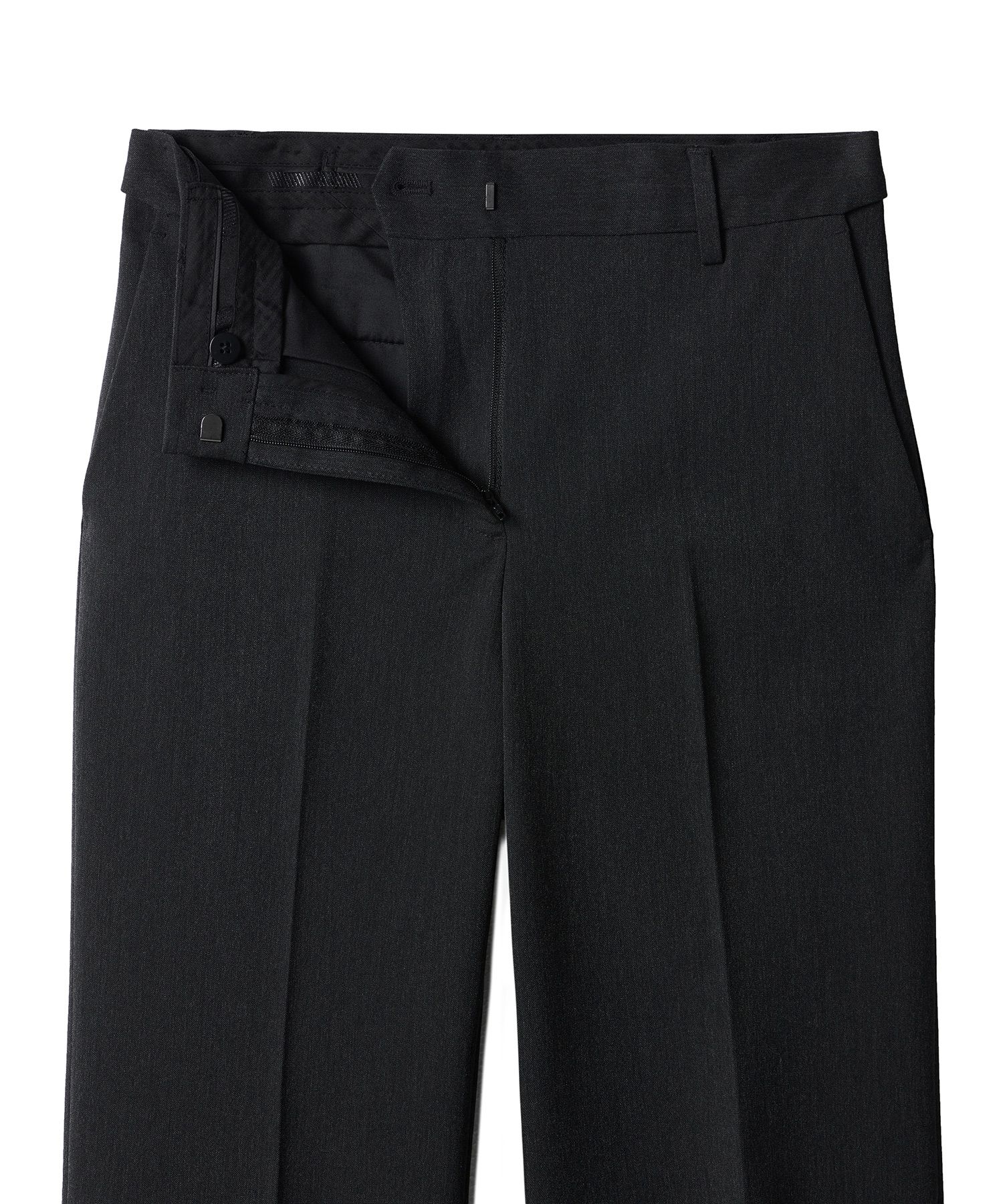 MUSINSA | MUSINSA STANDARD WOMAN Women's Semi Boot Cut Hidden Banding Slacks [Charcoal Gray]