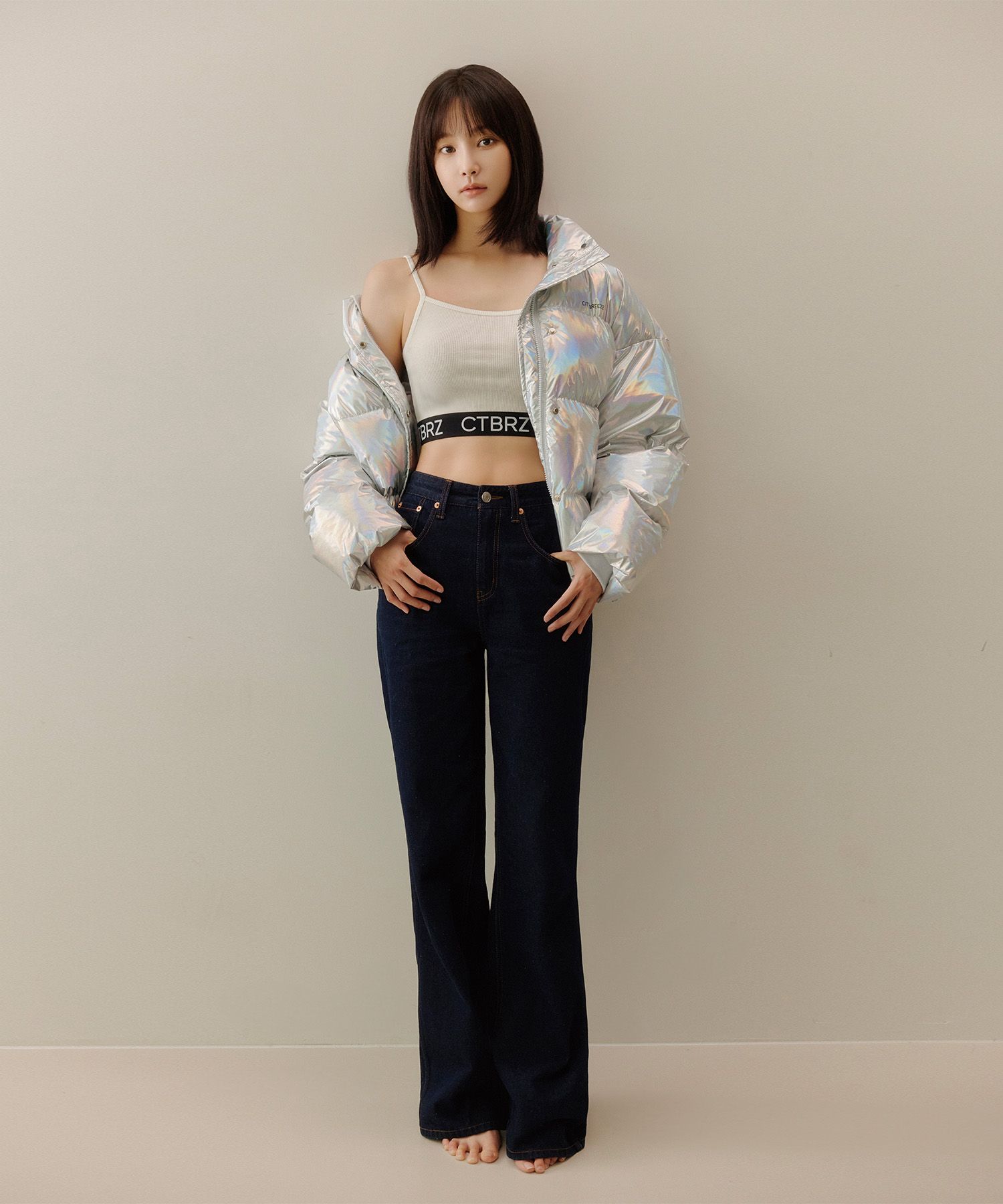 MUSINSA公式 | CITYBREEZE WOMAN Logo banding sleeveless top_IVORY