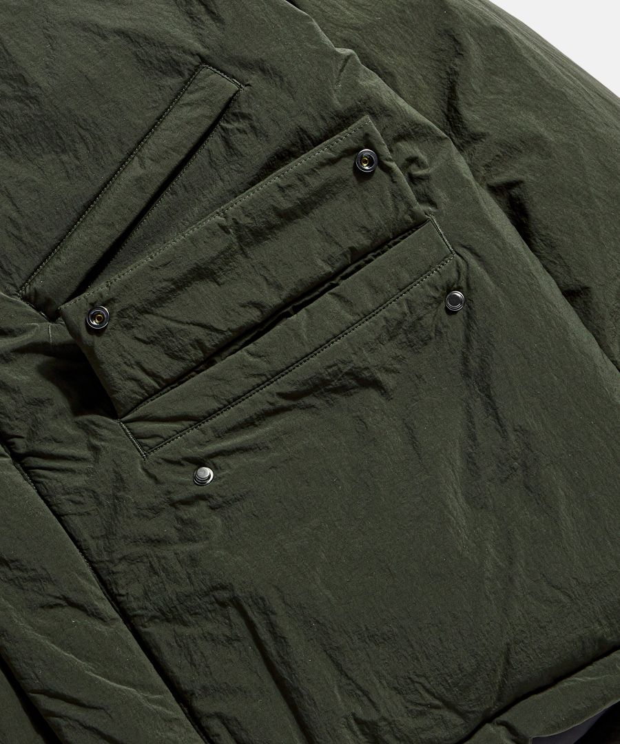MUSINSA | ESPIONAGE Dyer Hooded Down Parka Dark Green