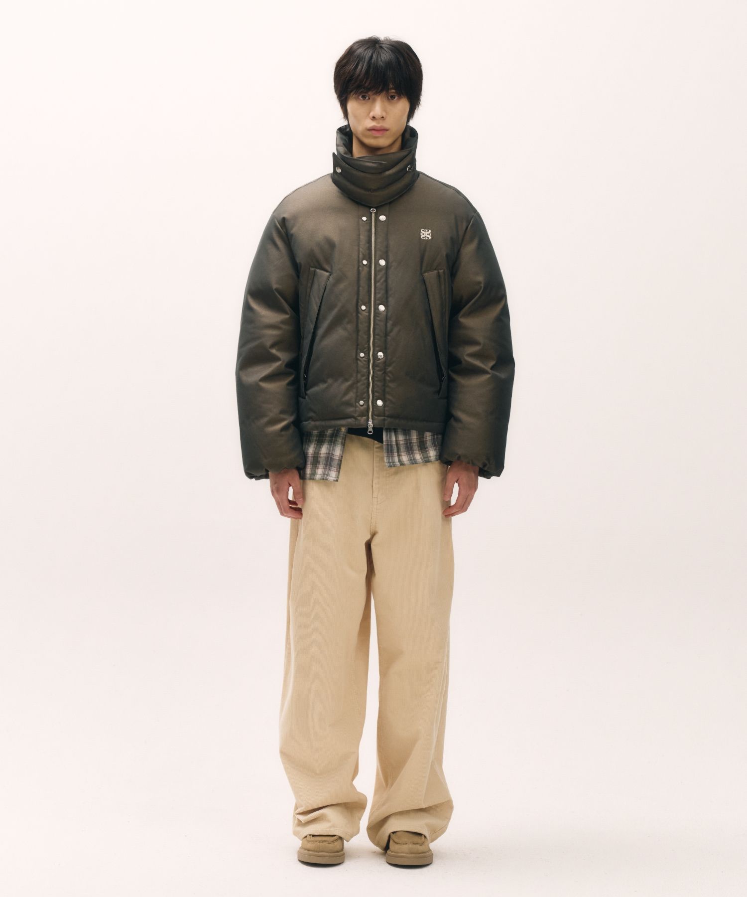 MUSINSA公式 | SATUR Leche Two Tone Duck Down Padding Glitter Green Brown