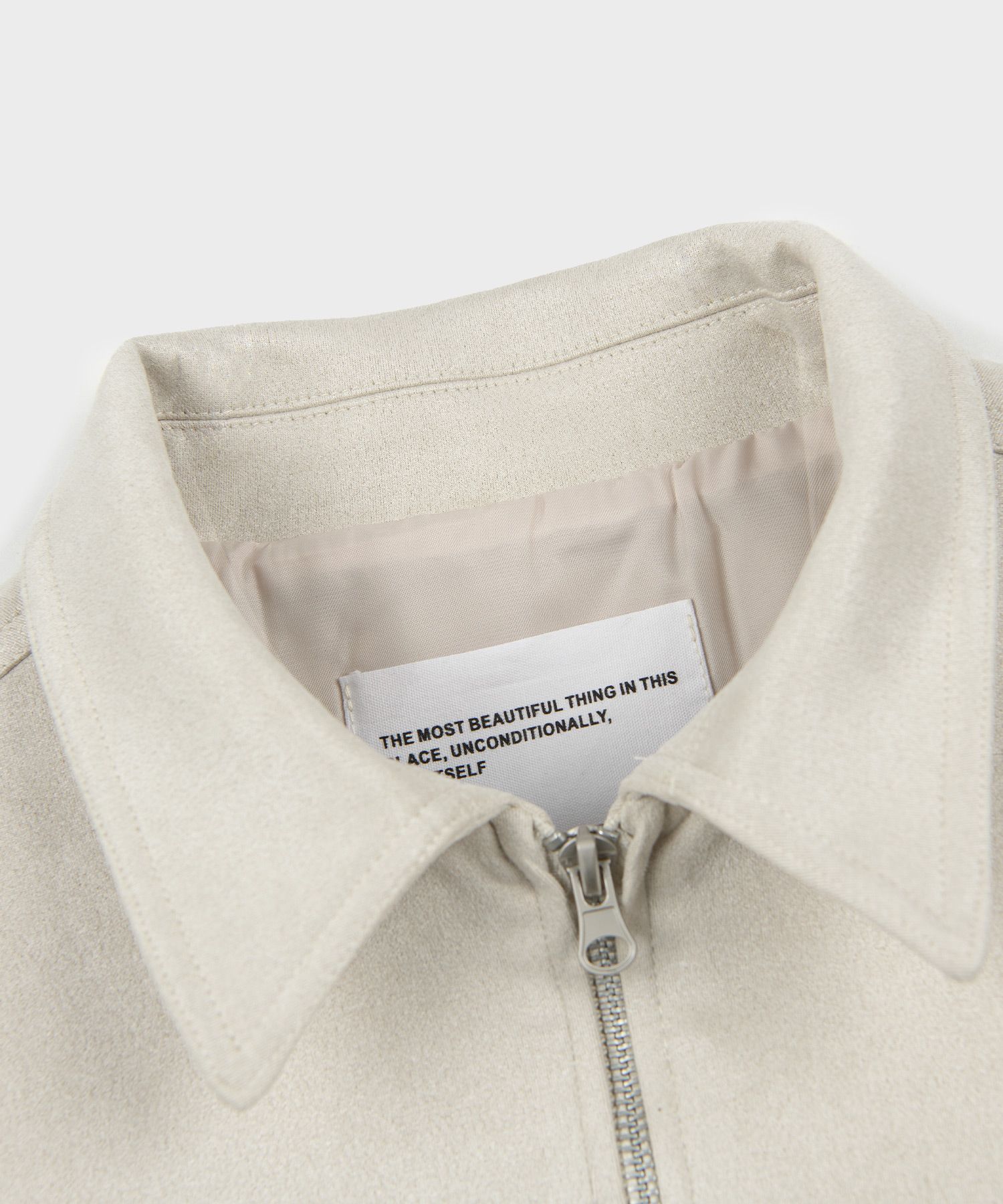 MUSINSA | PLACE STUDIO Vegan Suede Crop Single Zip-up Trucker Jacket Jumper