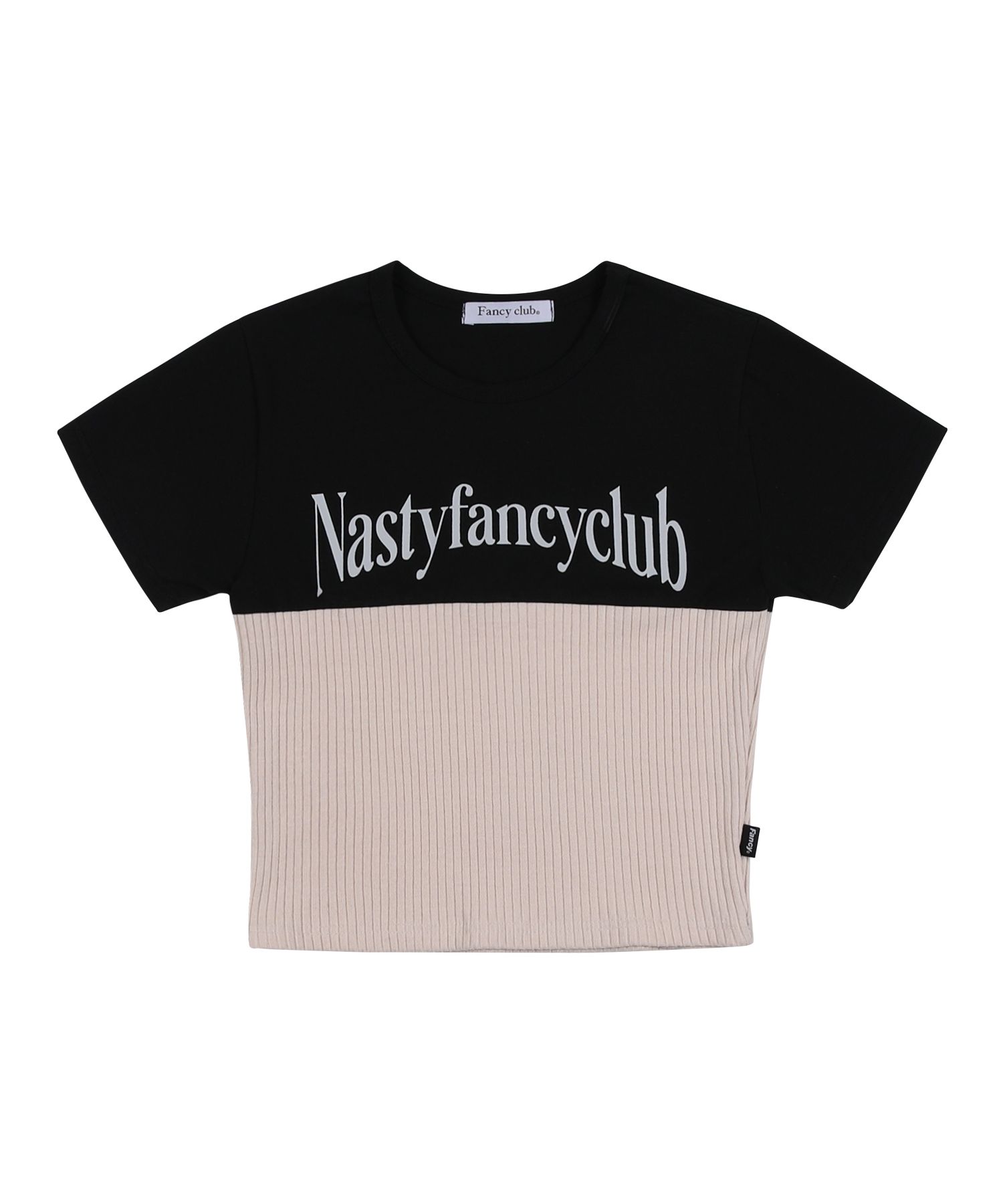 MUSINSA | FANCY CLUB [NF] Tube Top Mix Slim T-Shirt (BLACK)_F23QB472