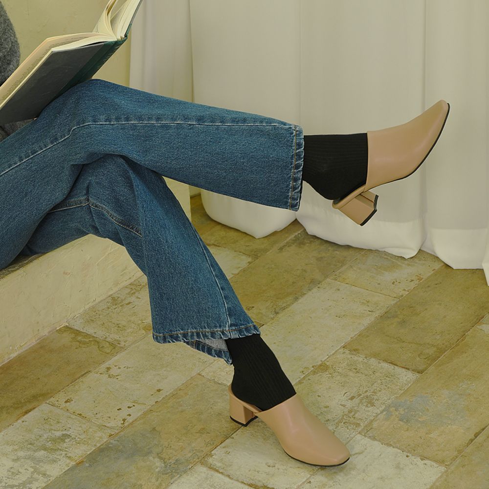 MUSINSA | FLORIDA STUDIO FL4032 Lovey 5CM Mule Deep Beige