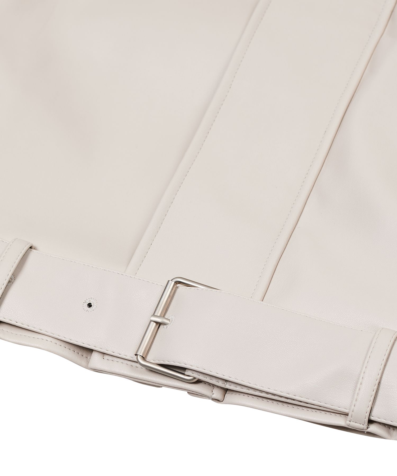 MUSINSA | STANDARDERROR 87-STAN006 Front Placket Short Belted Leather ...