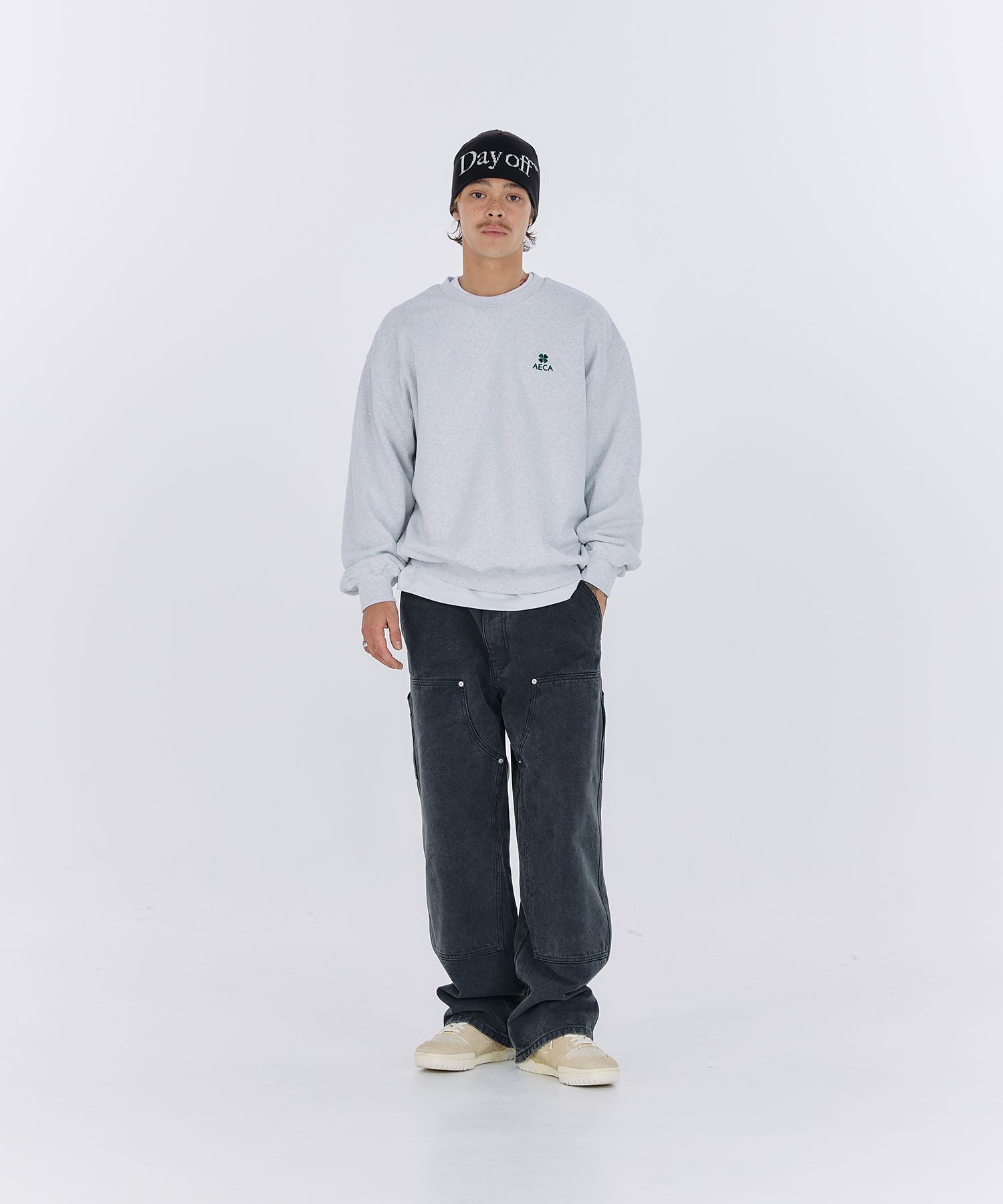 MUSINSA | AECA WHITE EVERYDAY AECA CLOVER SWEAT SHIRTS-NAVY