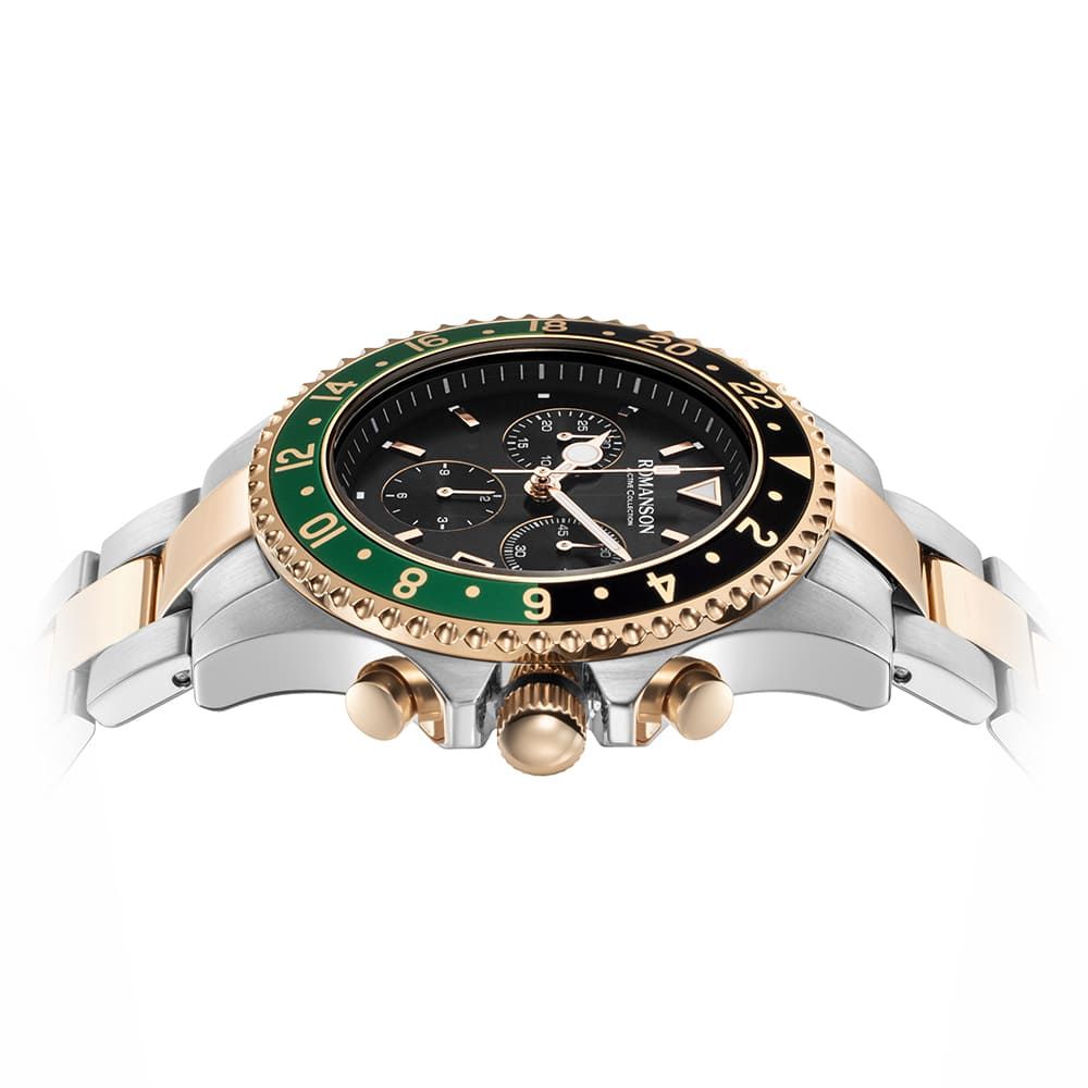 MUSINSA | ROMANSON Actius Chronograph Blue Single Rotation Bezel Silver ...
