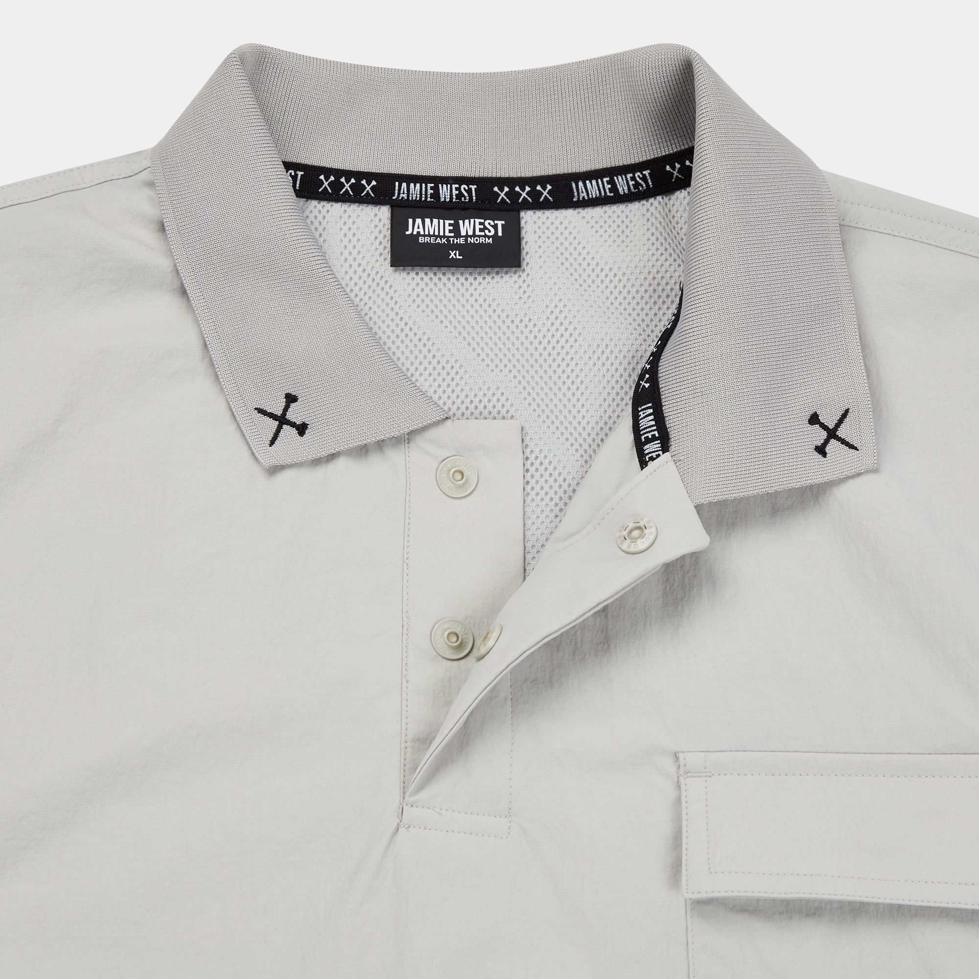 MUSINSA | JAMIE WEST JW Essential Nylon Pique Shirt (Gray)