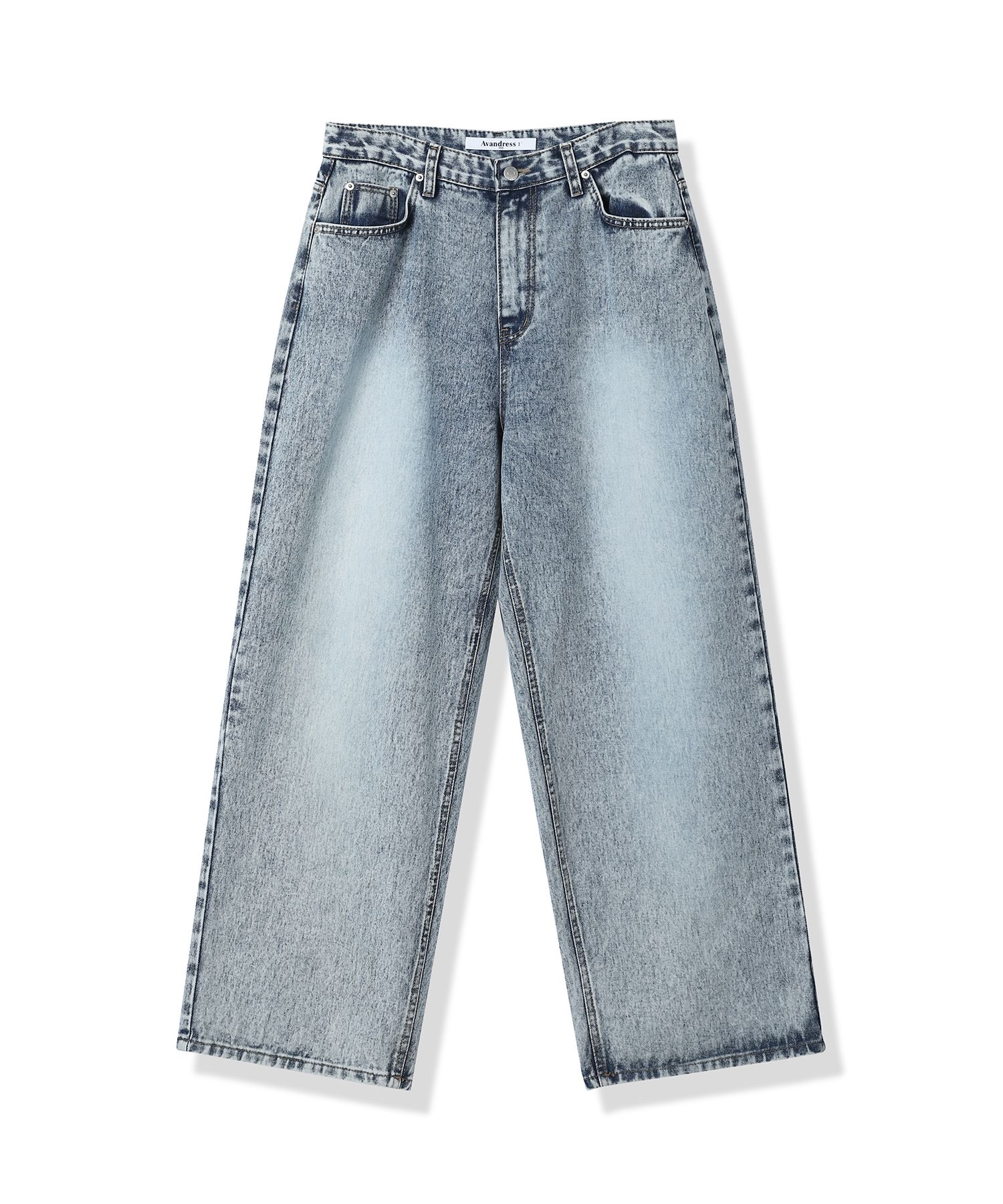 MUSINSA | AVANDRESS this is wide denim pants snow BLACK